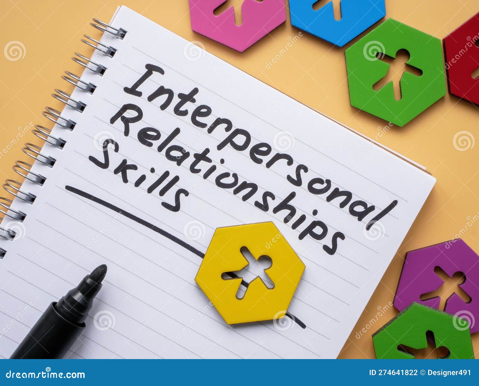 Page with Inscription Interpersonal Relationships Skills and Figurines ...