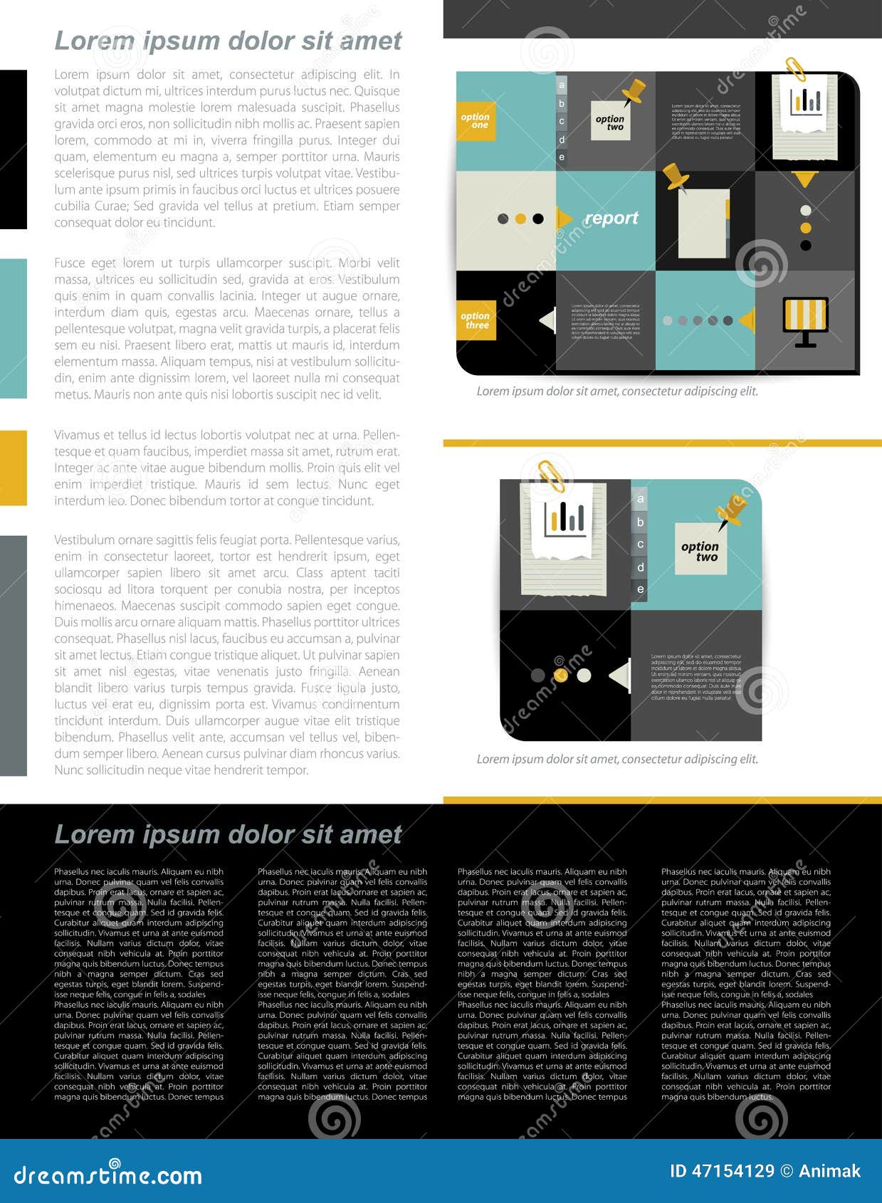Page layout design. stock vector. Illustration of infographic - 47154129