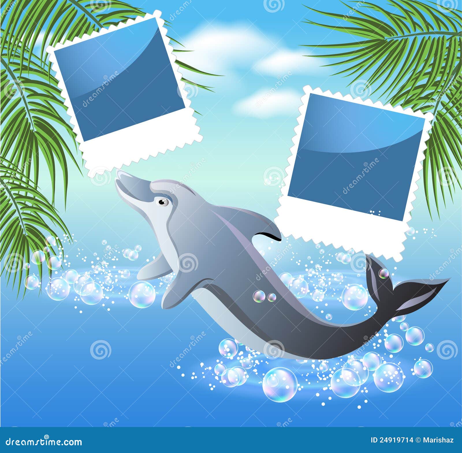 Layout Dolphin Layout With Black Outline. On White Background. Jump Out ...