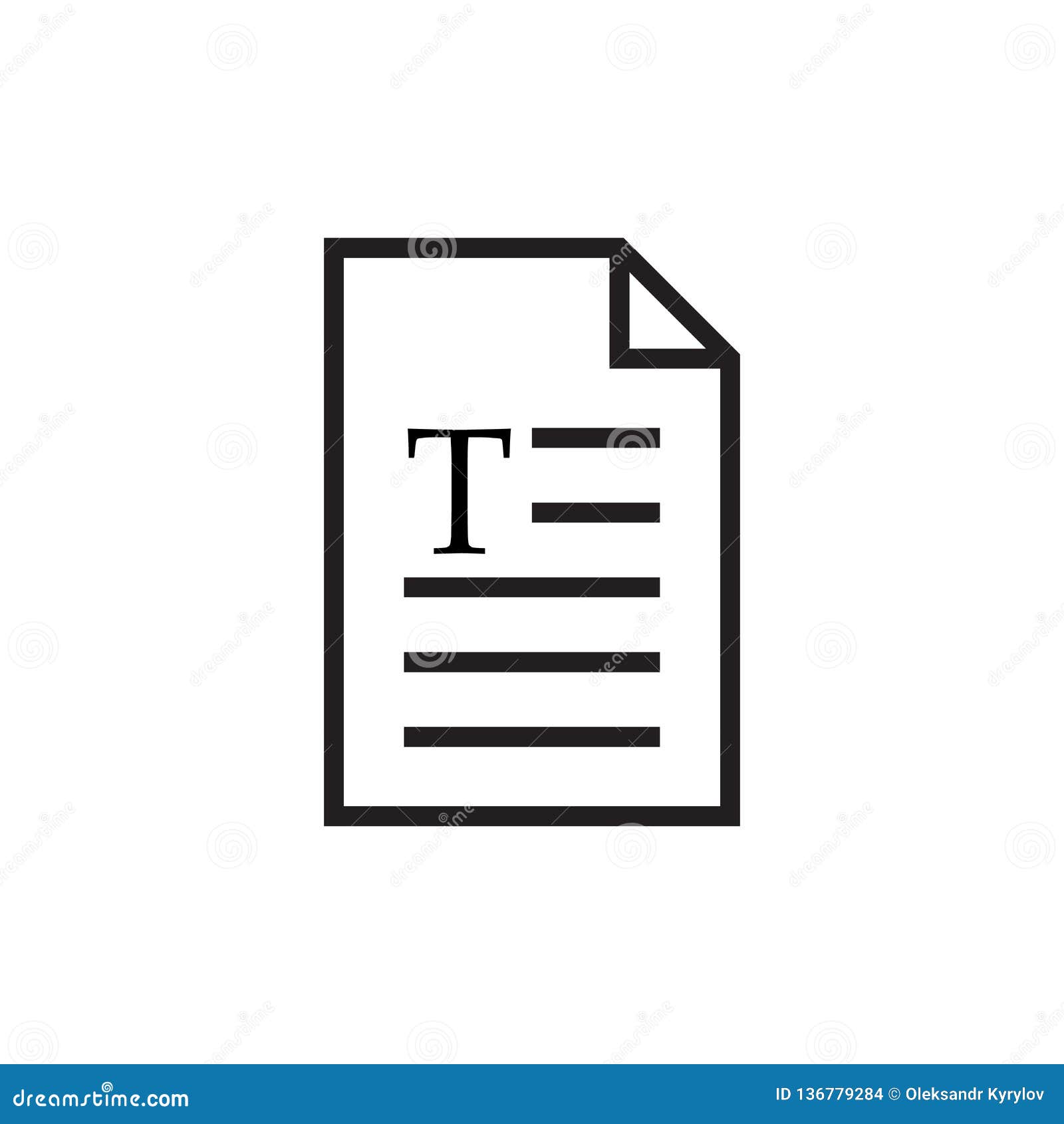 Page with Letter T. Text Document Icon, Web Page Symbol, Office File ...