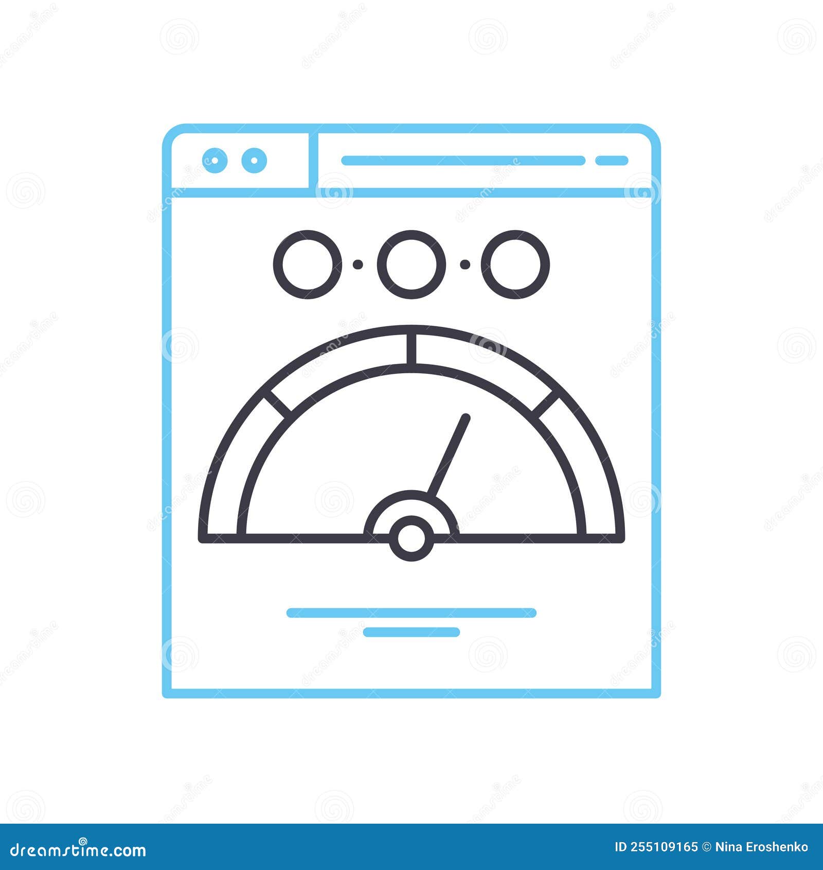 Page Loading Speed Line Icon, Outline Symbol, Vector Illustration ...