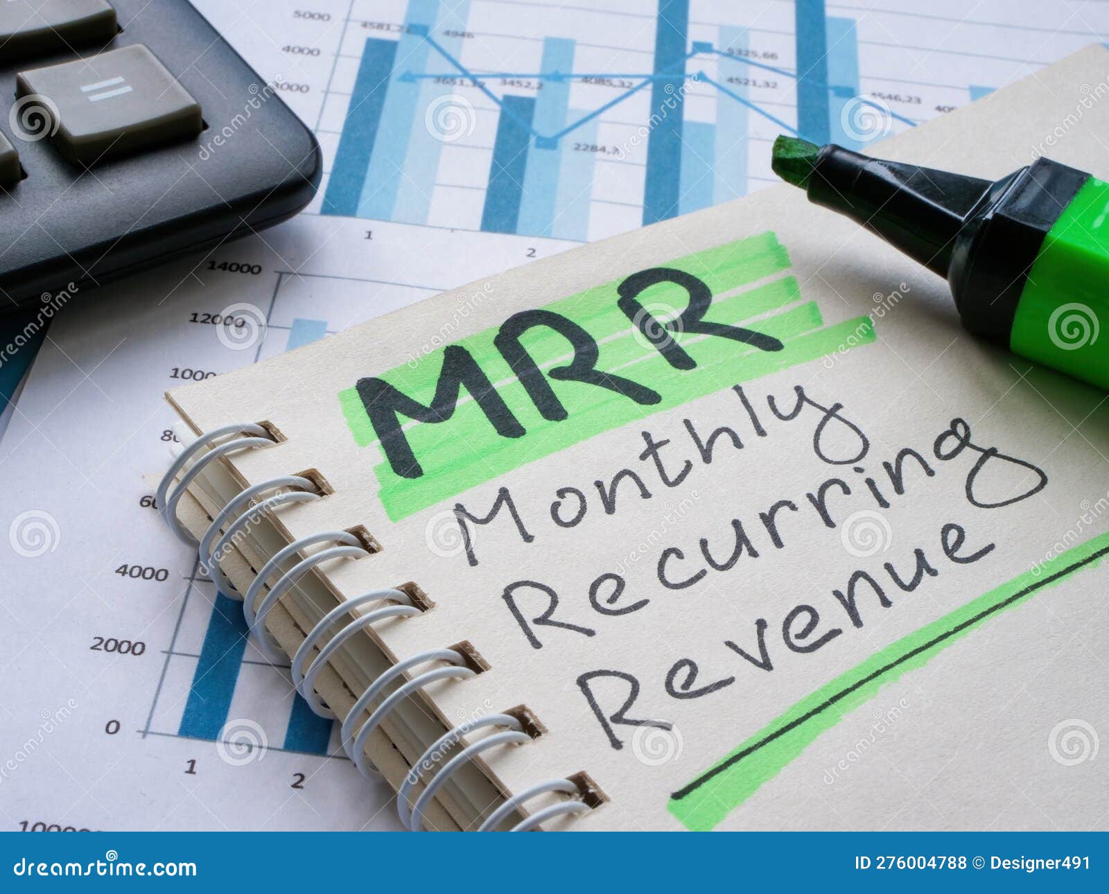 Page with Marks about MRR Monthly Recurring Revenue. Stock Photo ...