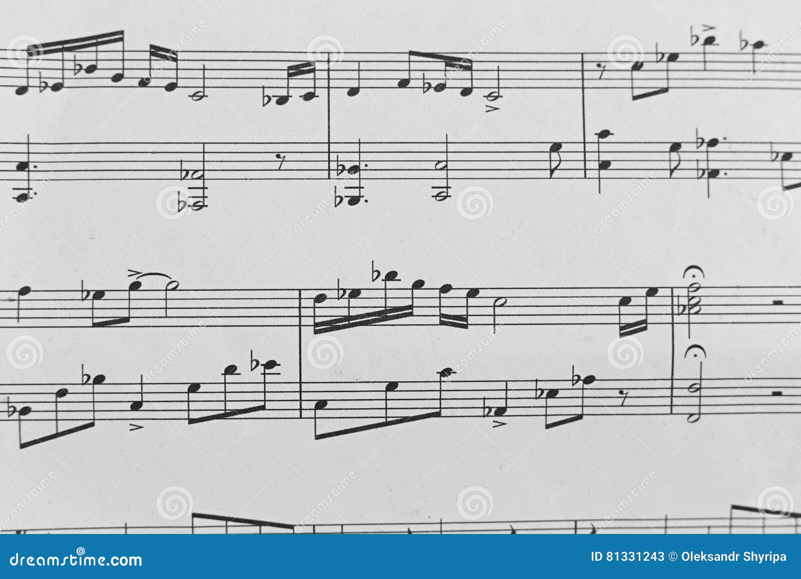 Page with music notes stock image. Image of page, score - 81331243