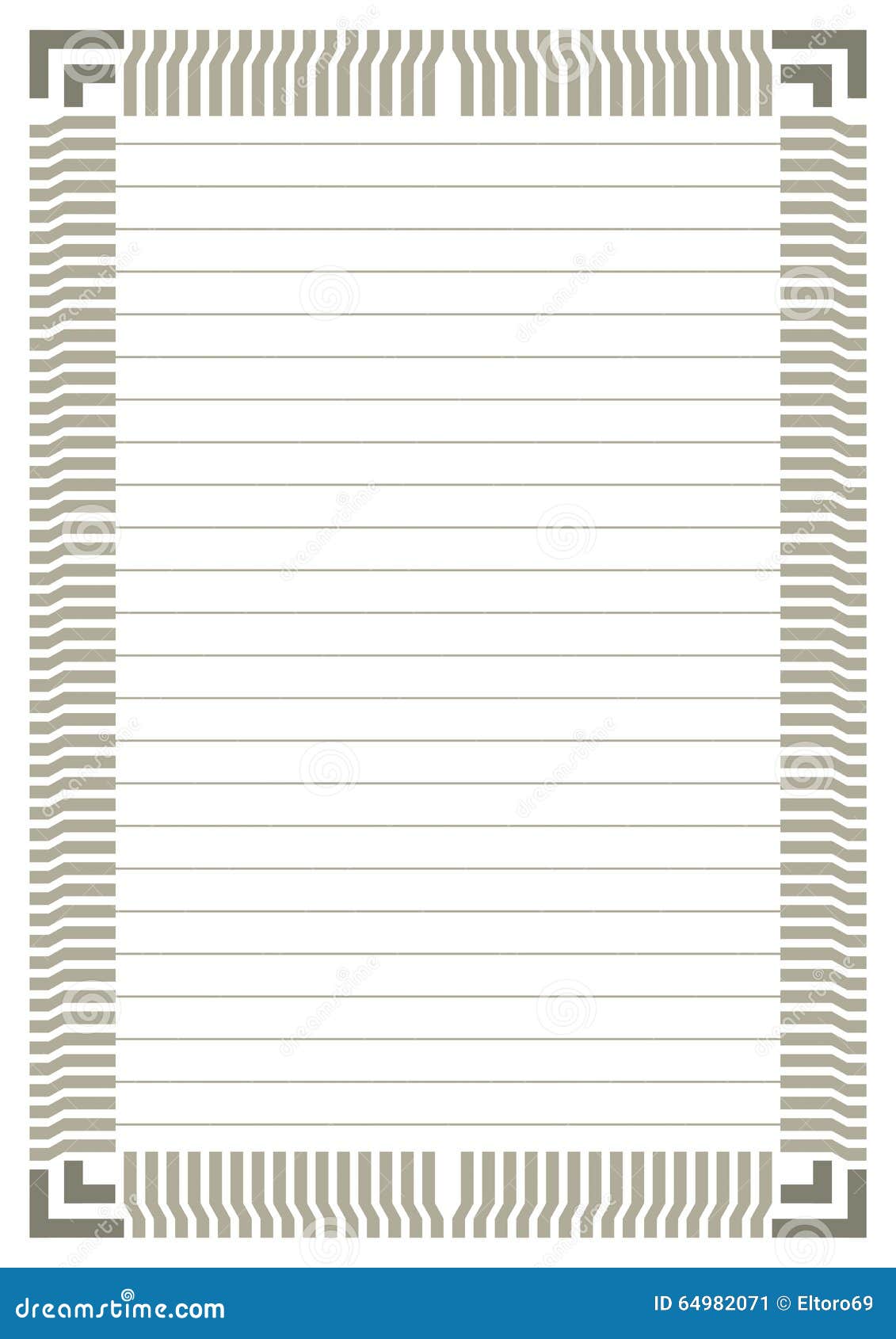 A Page of Notepad with Abstract Frame Stock Vector - Illustration of ...