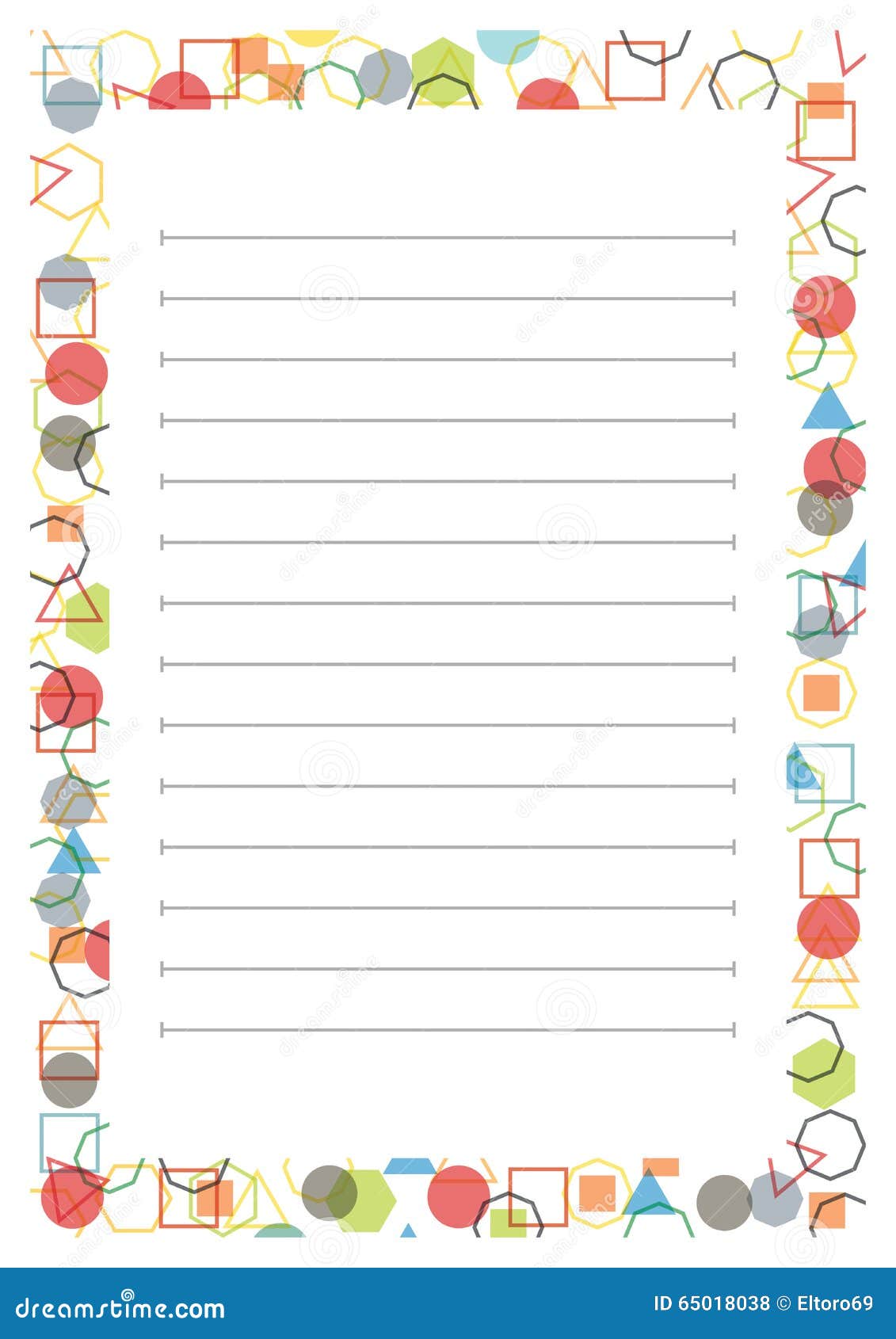 A Page of Notepad with Abstract Frame Stock Vector - Illustration of ...