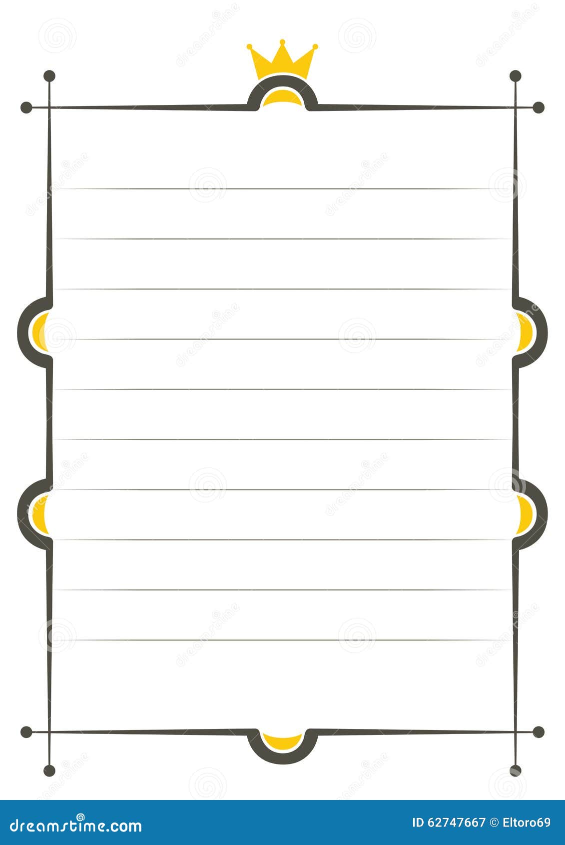 A Page of Notepad with Decorative Frame Stock Vector - Illustration of ...