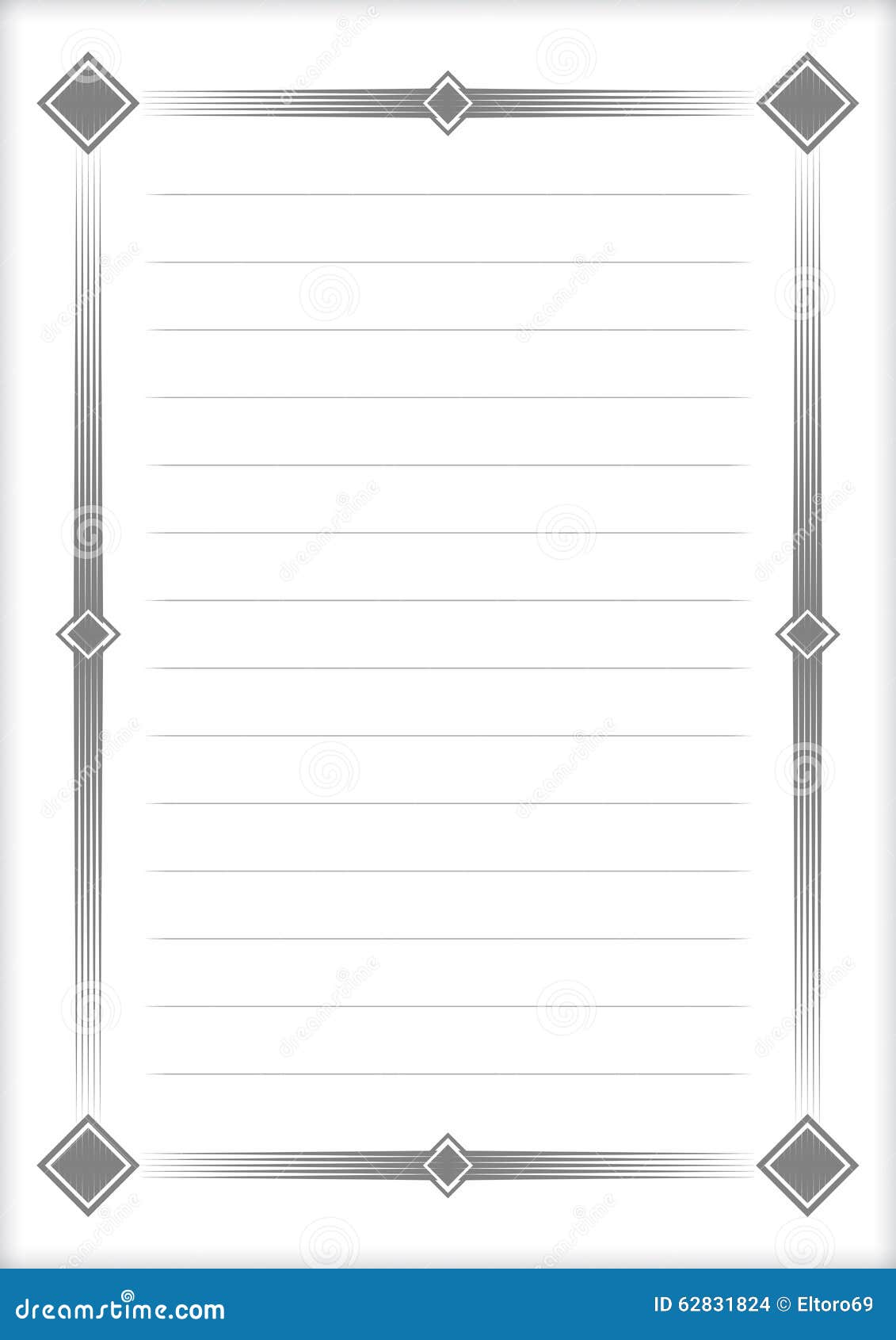 A Page of Notepad with Decorative Frame Stock Vector - Illustration of ...
