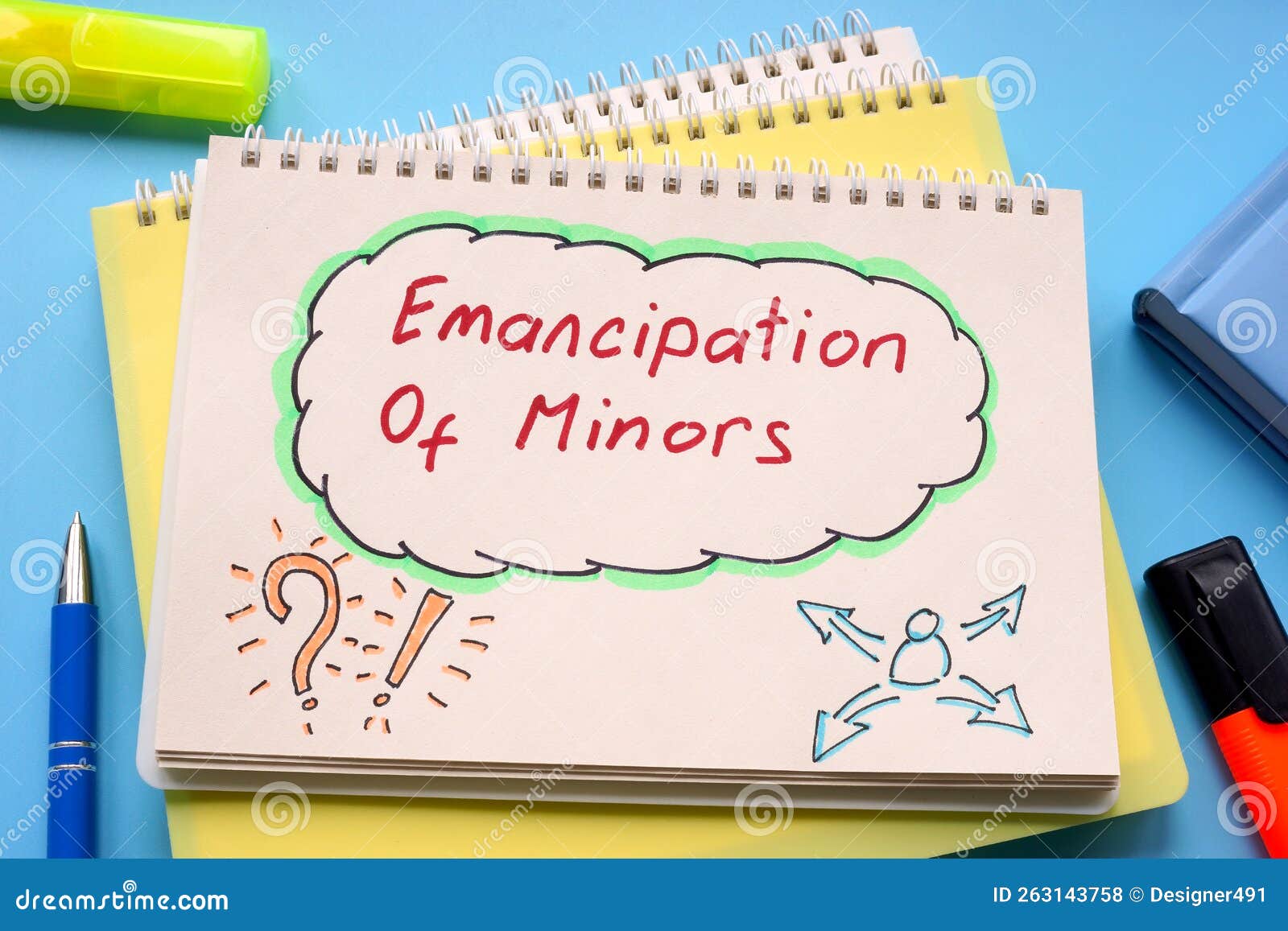 Page in a Notepad with Written Inscription Emancipation of Minors ...