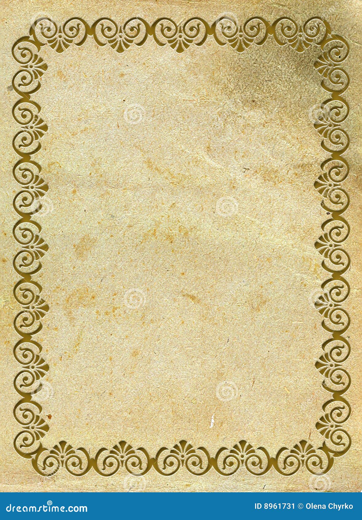 Page of an old paper stock illustration. Illustration of framework ...