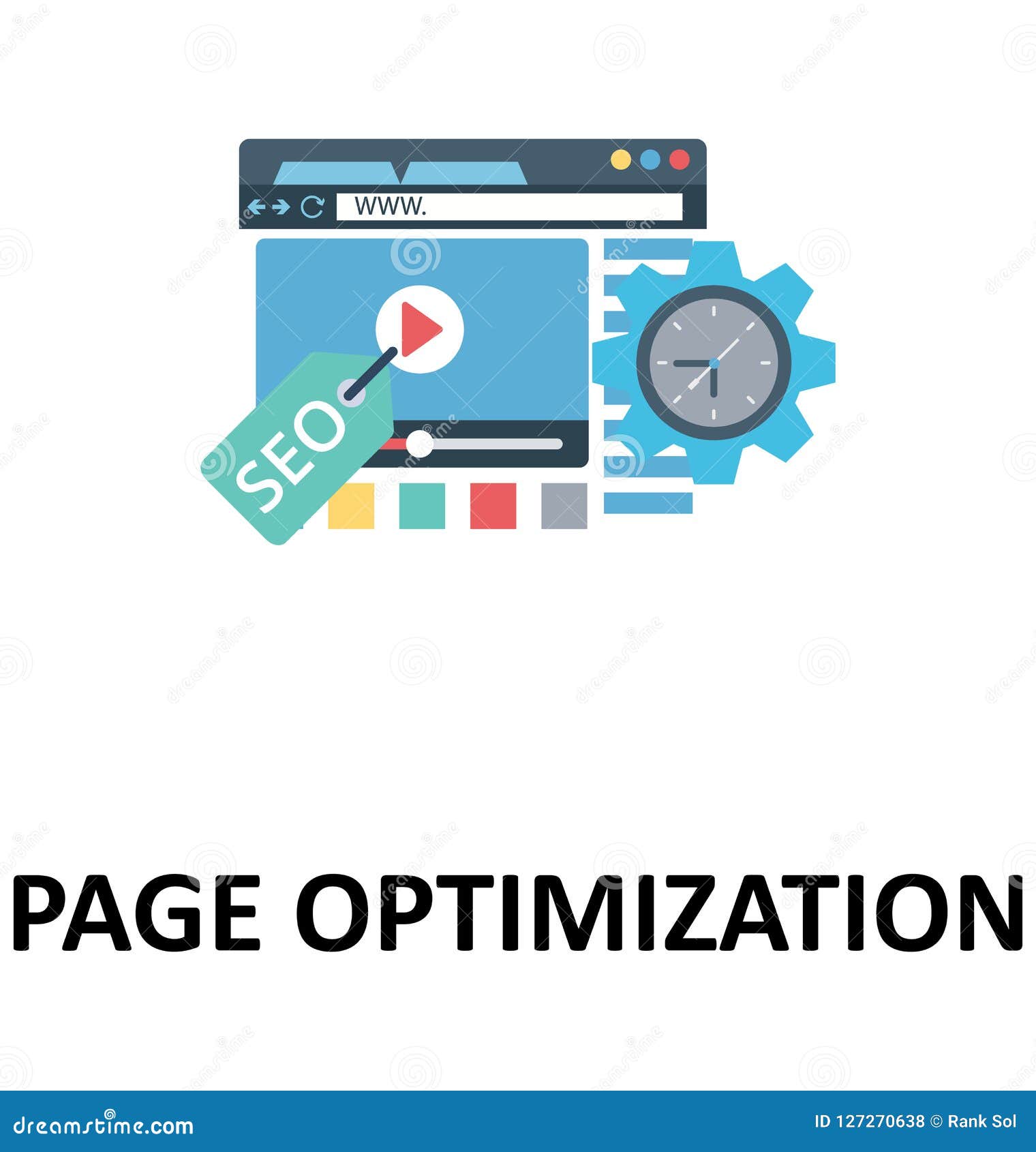 Page Optimization Isolated Color Vector Illustration Icon Stock Vector ...