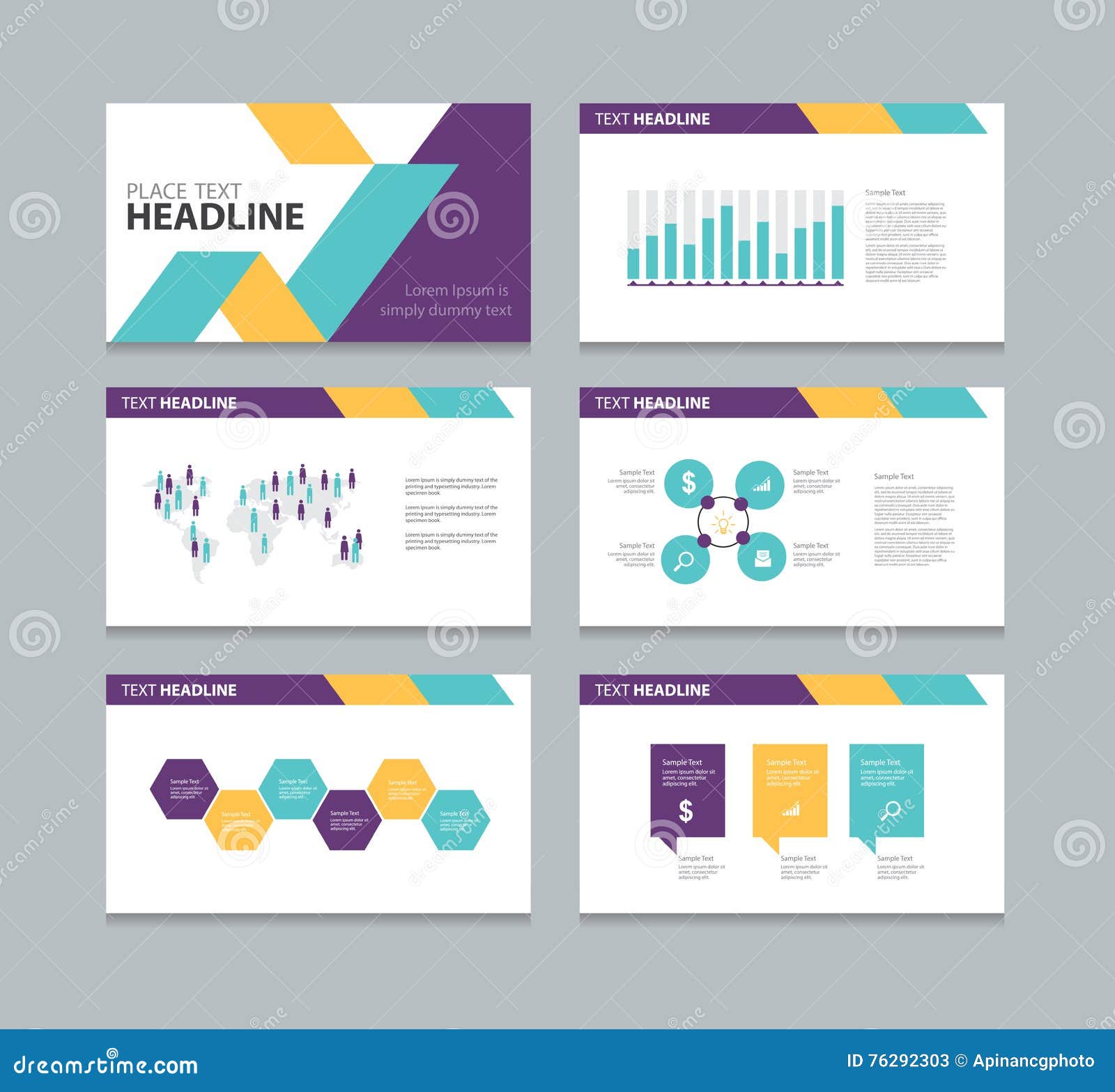 Page Presentation Layout Design Template Stock Vector - Illustration of ...