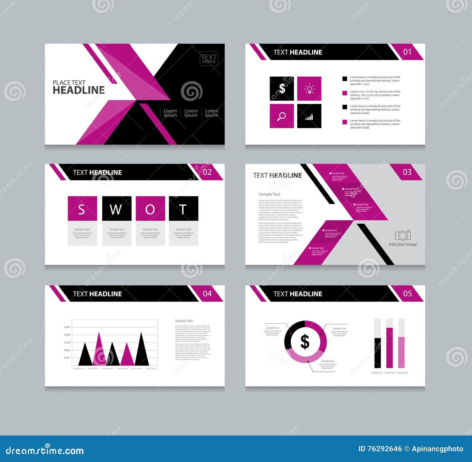 Page Presentation Layout Design Template Stock Vector - Illustration of ...