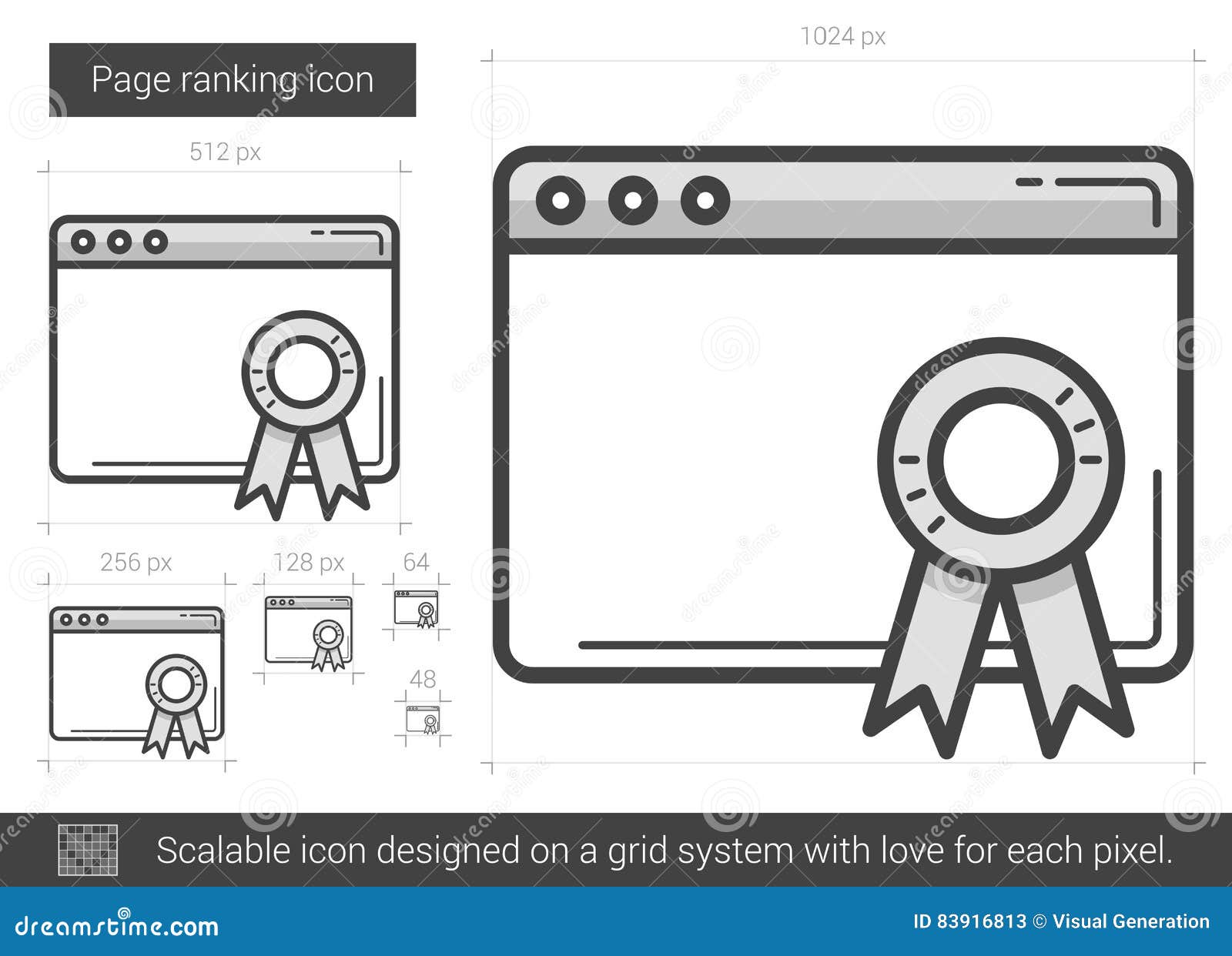 Page ranking line icon. stock vector. Illustration of background - 83916813