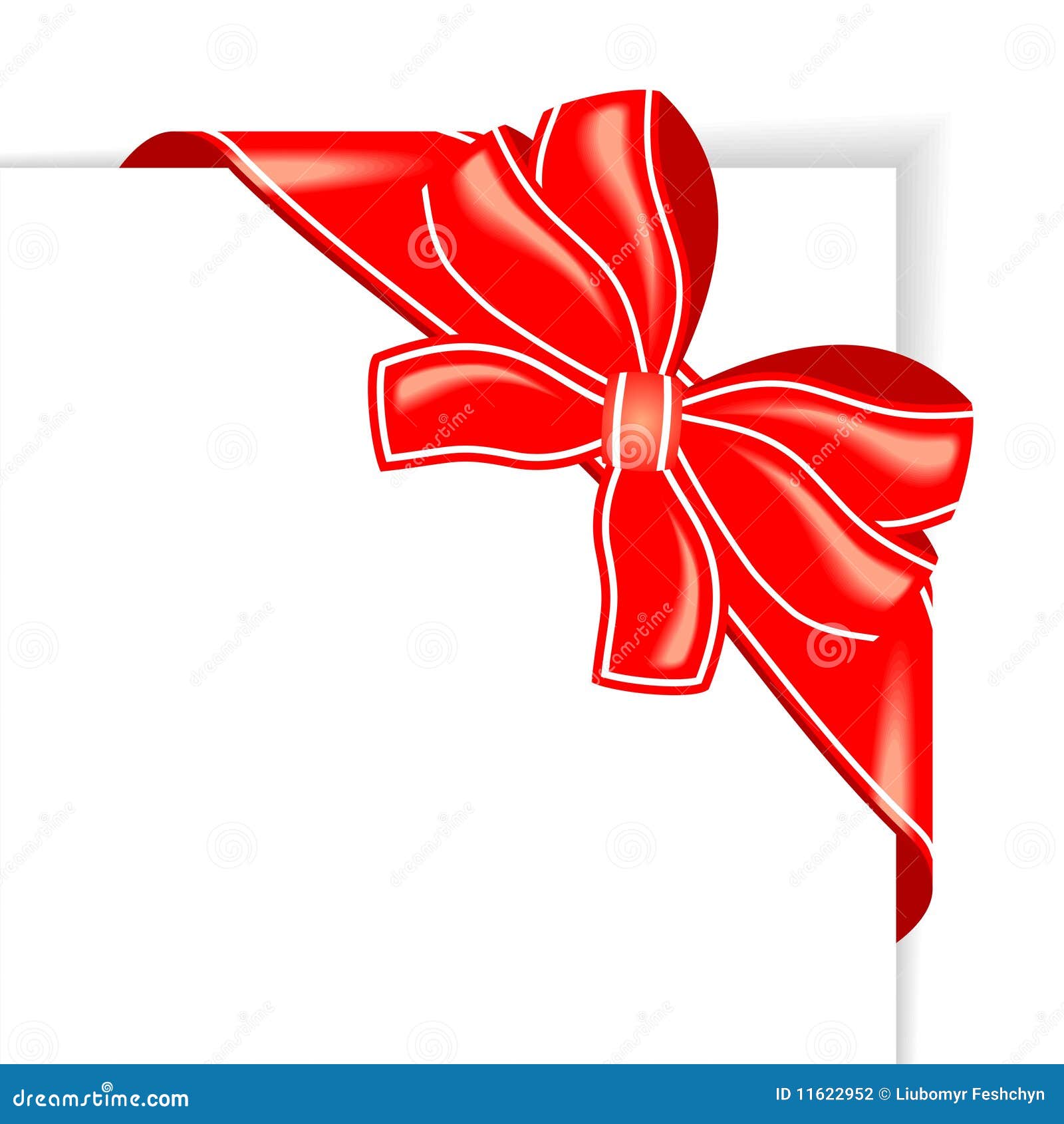 Page With Red Ribbon And Bow Corner Stock Vector - Illustration of ...