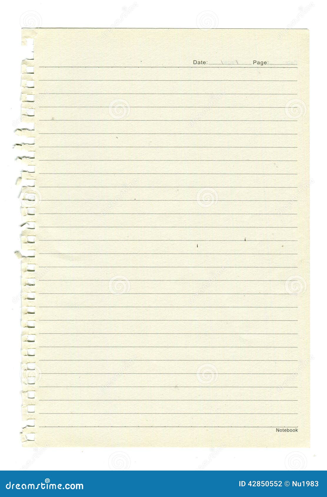 Page Ripped Off from the Notebook Stock Photo - Image of paper, page ...