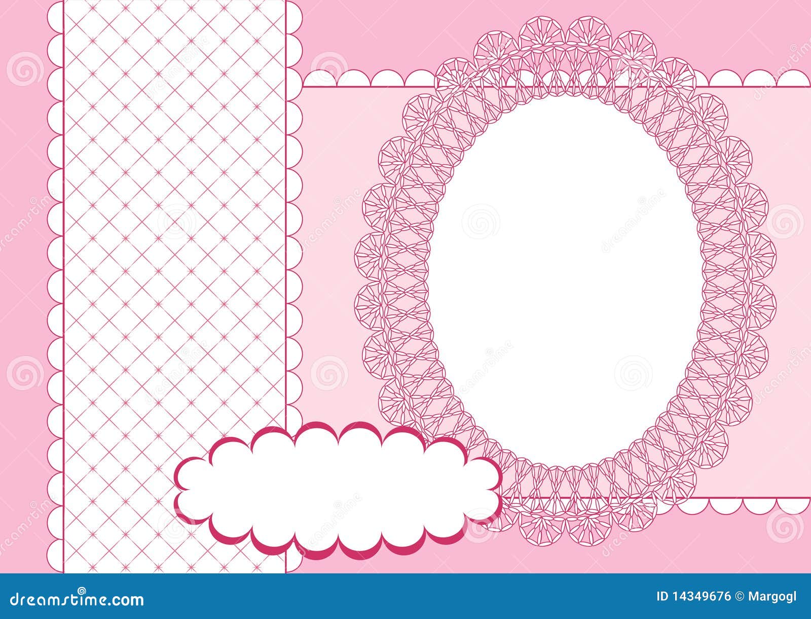 Page for scrapbook. Pink. stock vector. Illustration of heart - 14349676