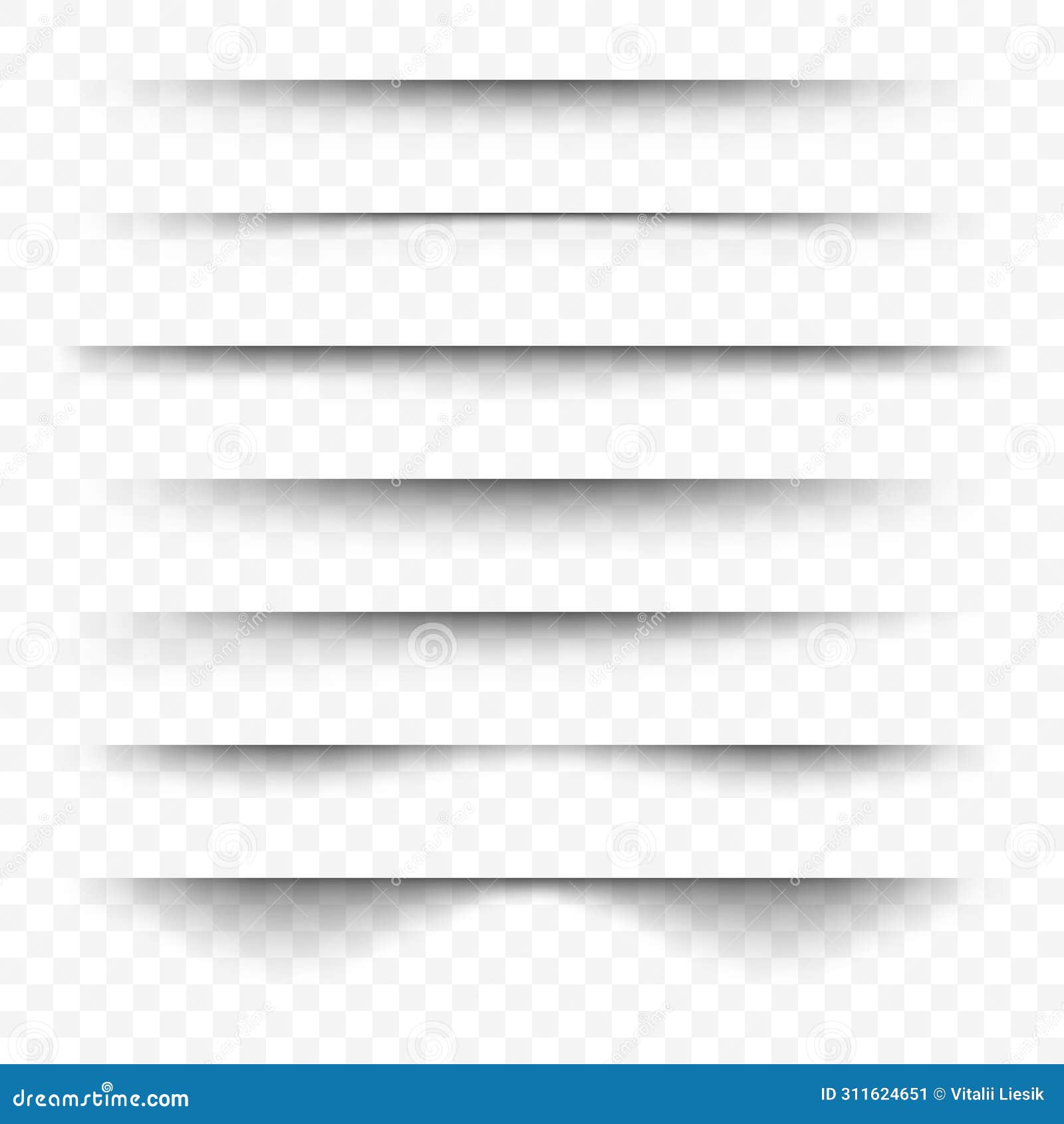 Page Separator. Transparent Realistic Set of Paper Shadow Effects ...