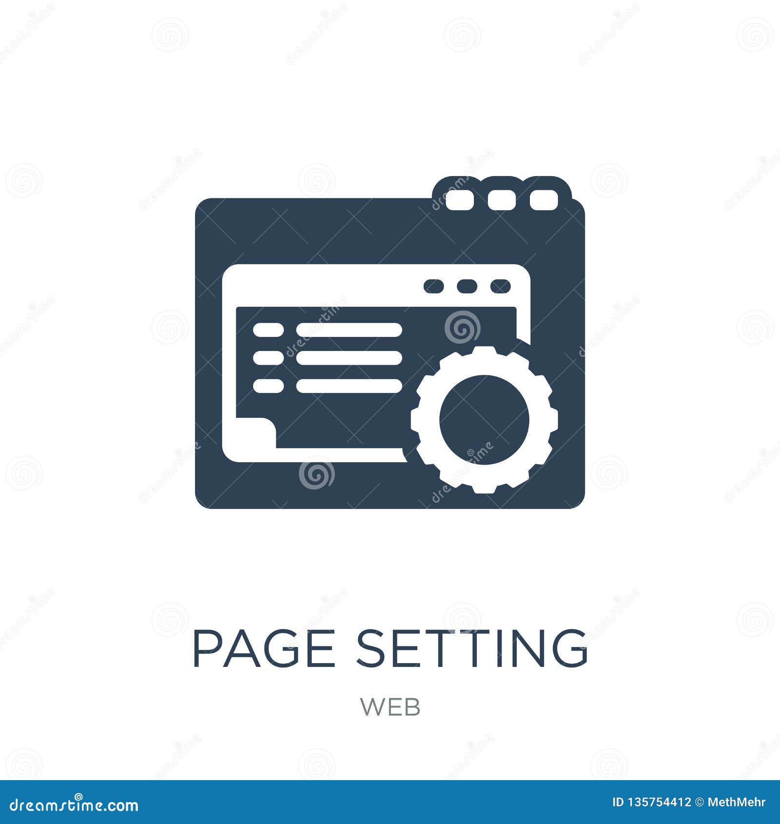Page Setting Interface Icon in Trendy Design Style. Page Setting ...