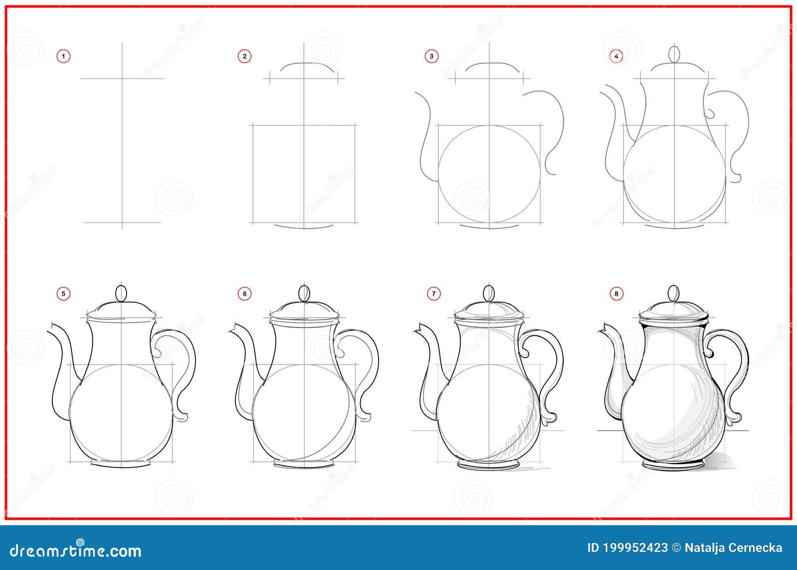 Creation Step By Step Pencil Drawing. Page Shows How To Learn Draw ...