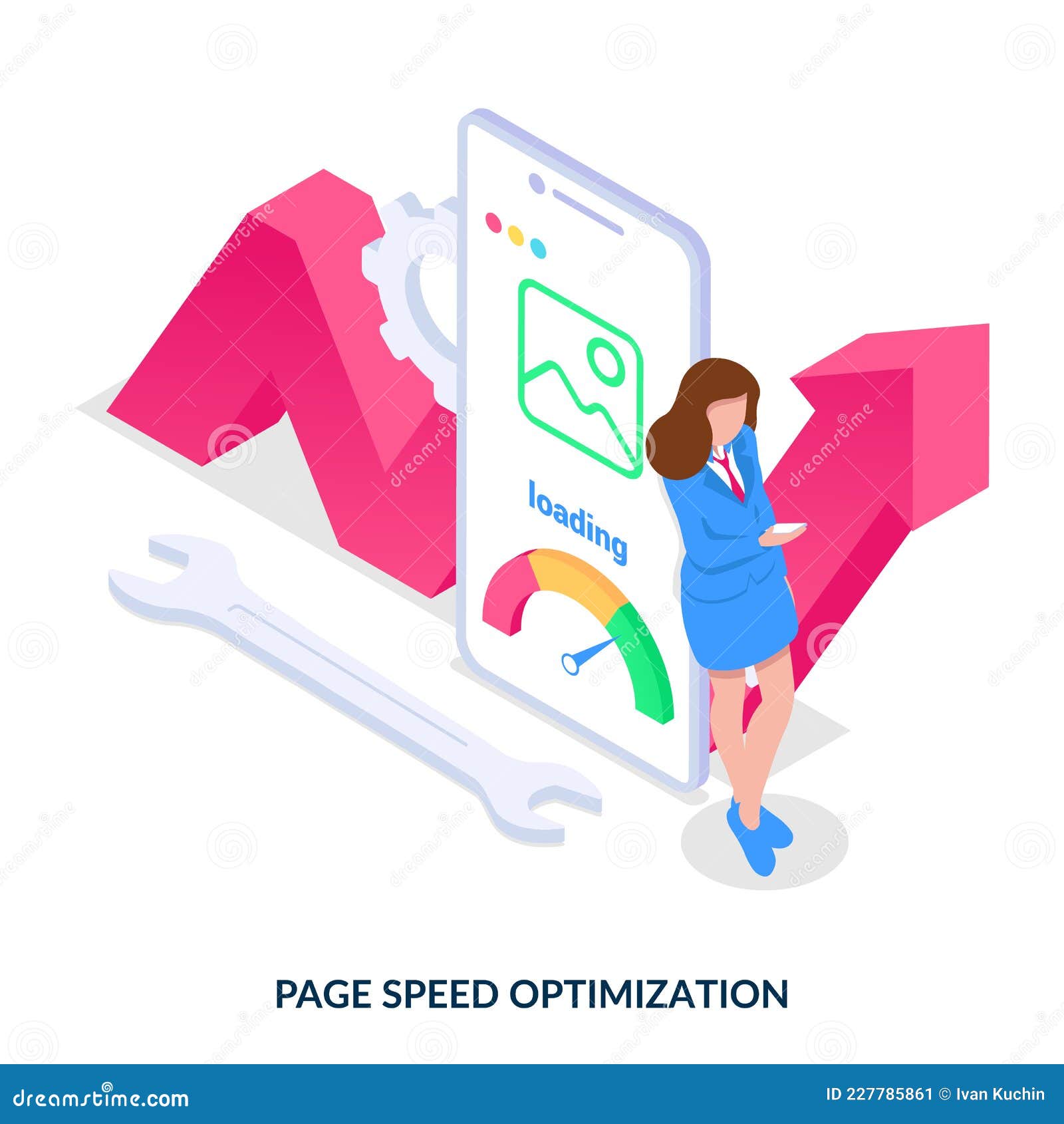Page Speed Optimization. Concept. Isometric Vector Illustration on ... Page Speed Optimization. Concept. Isometric Vector Illustration on ...