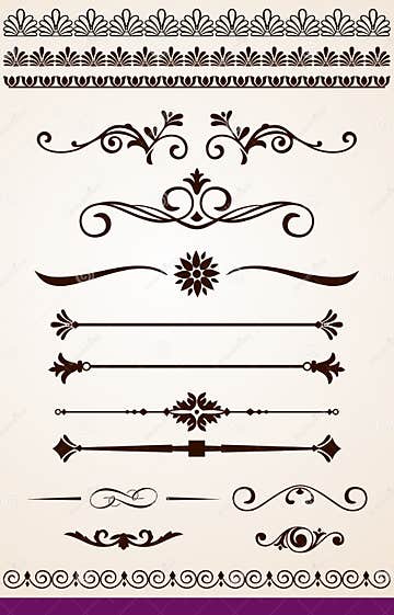 Page or Text Dividers, Borders and Decorations Stock Vector ...