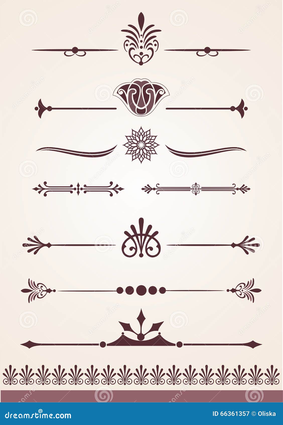 Page and Text Separators Aned Decorative Design Elements Stock Vector ...