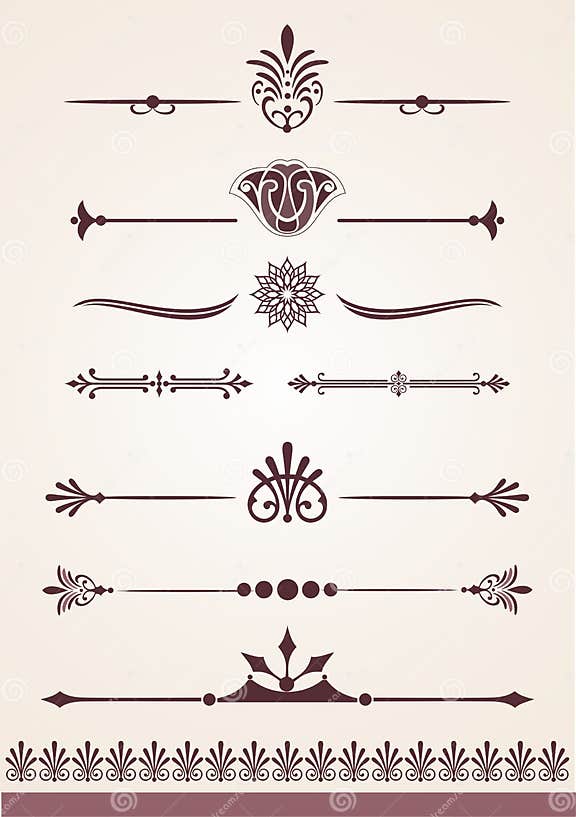 Page and Text Separators Aned Decorative Design Elements Stock Vector ...