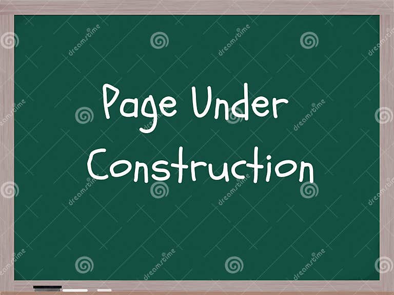 Page Under Construction Blackboard Stock Illustration - Illustration of ...