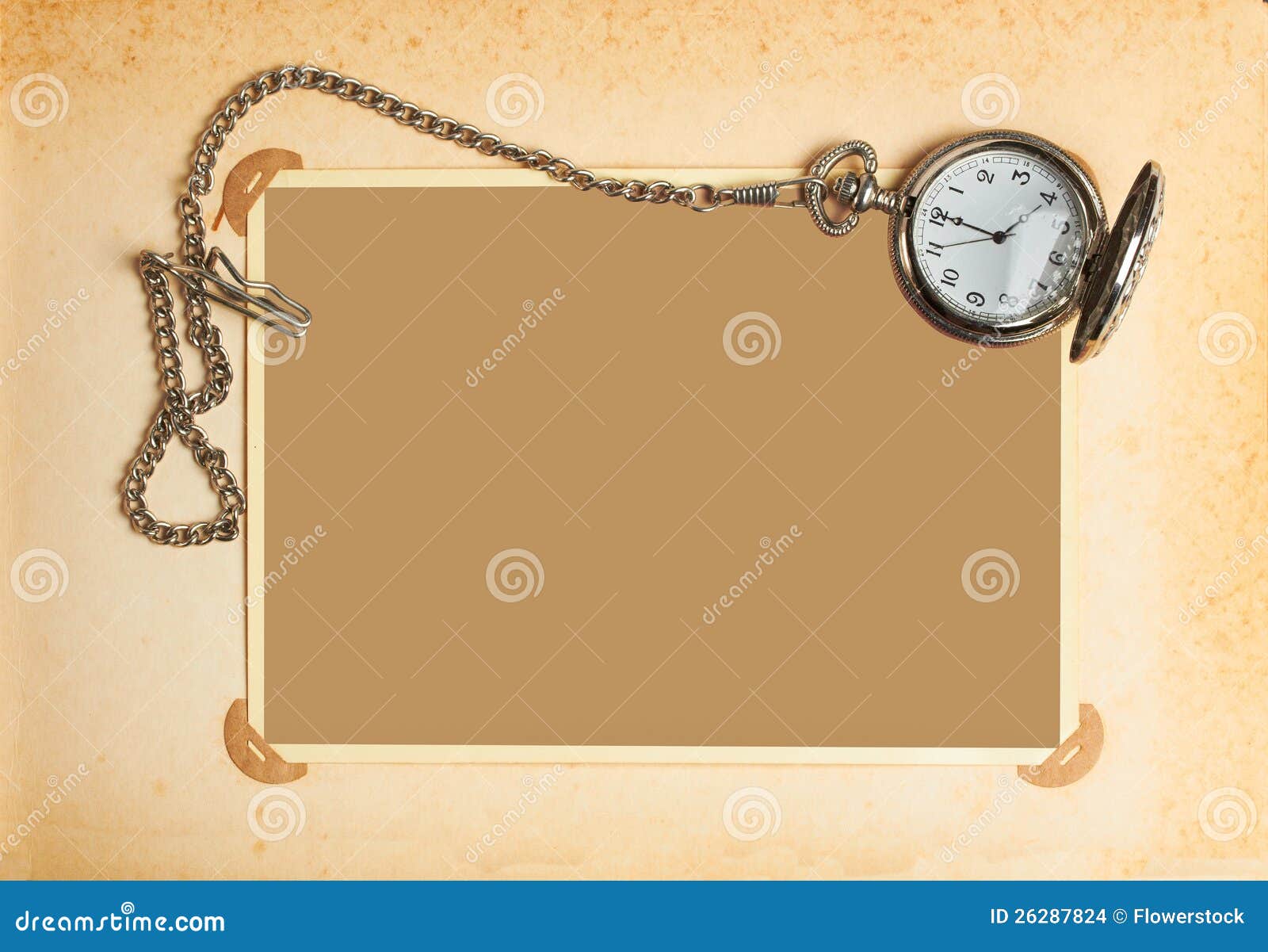 Page with Vintage Clock with Chain Stock Photo - Image of ancient ...