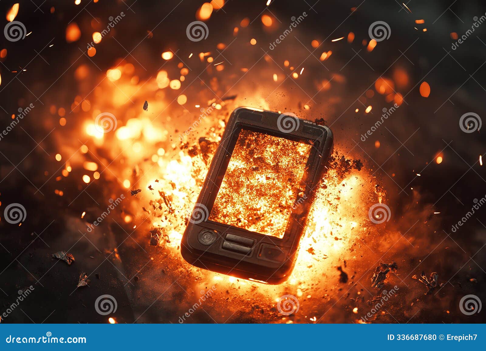 Pager battery explosion stock photo. Image of failure - 336687680