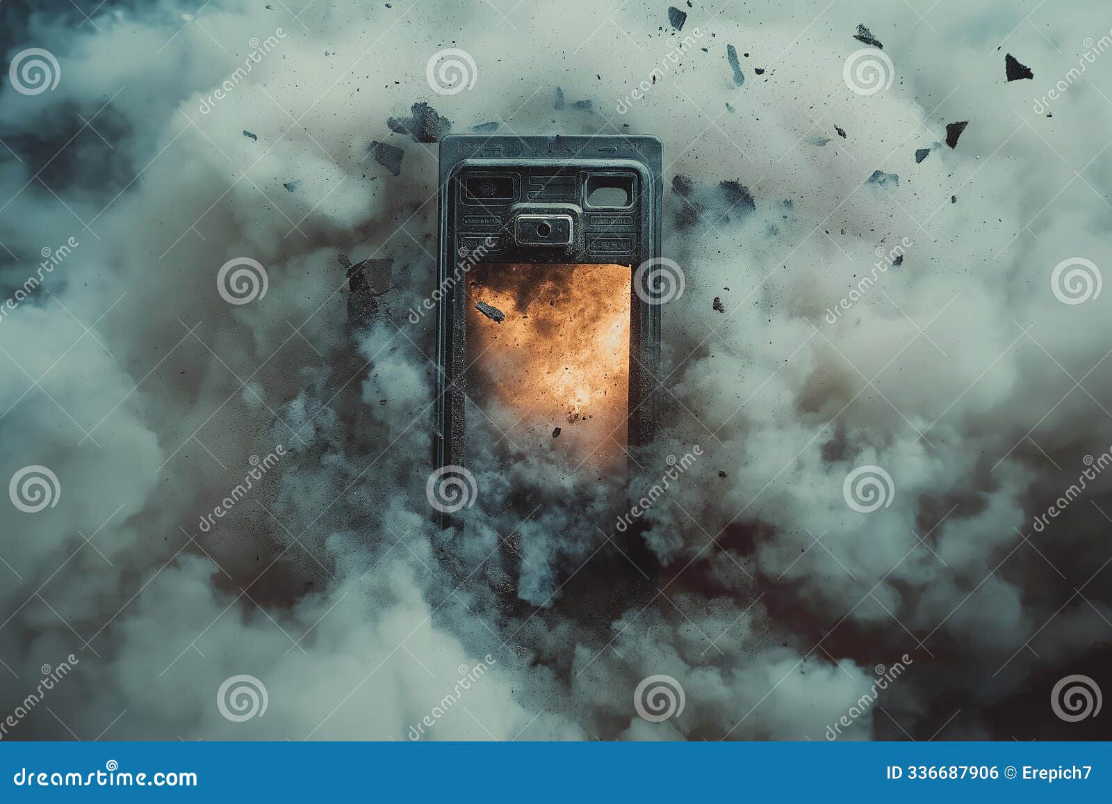 Pager battery explosion stock photo. Image of blast - 336687906