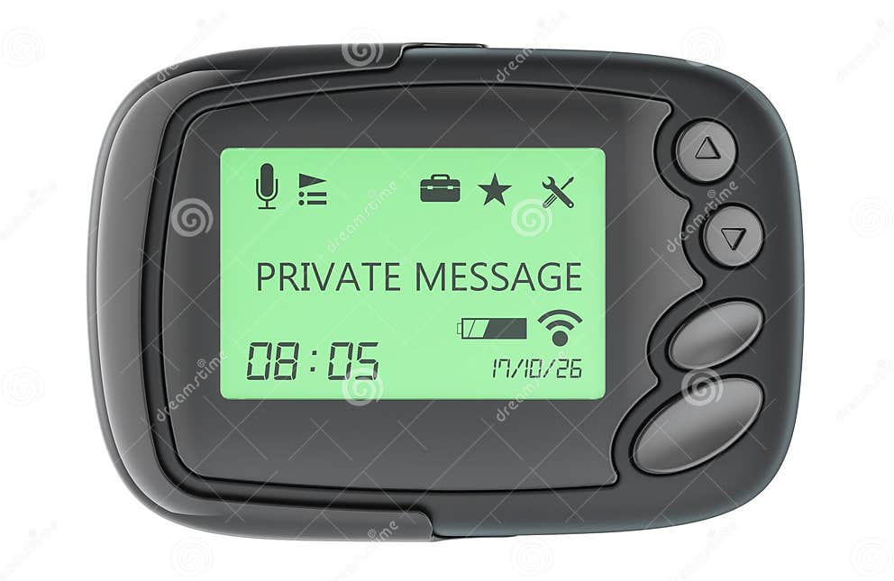 Pager or Beeper, Front View. 3D Rendering Stock Illustration ...