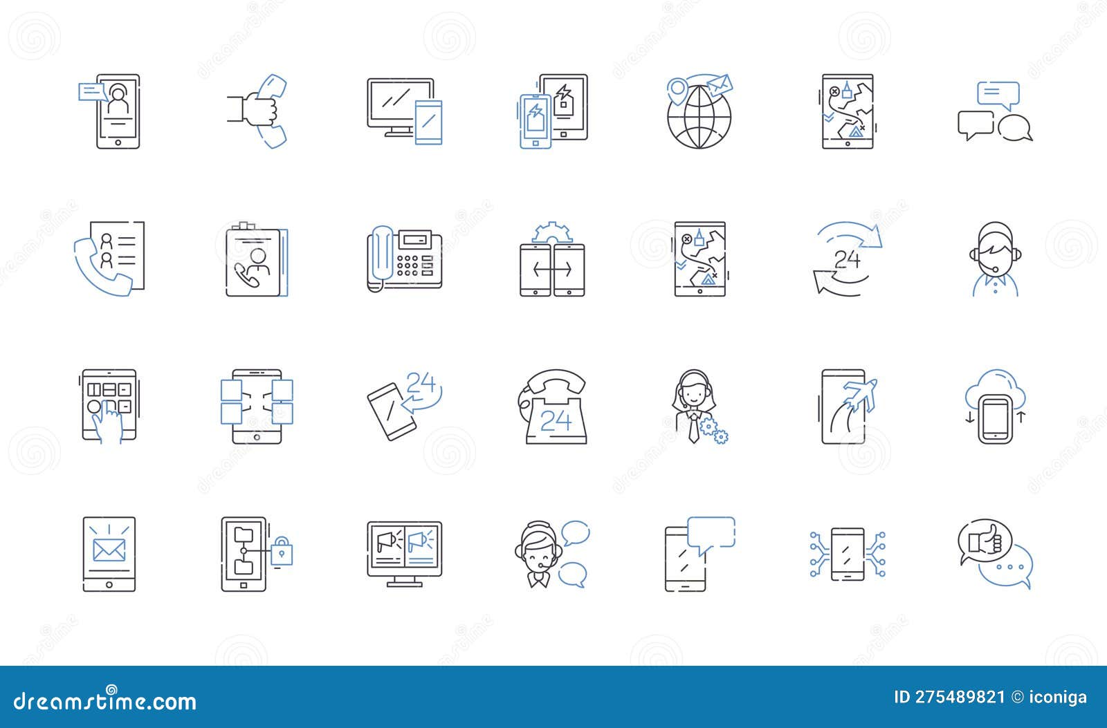 Pager Line Icons Collection. Communication, Alert, Notification ...