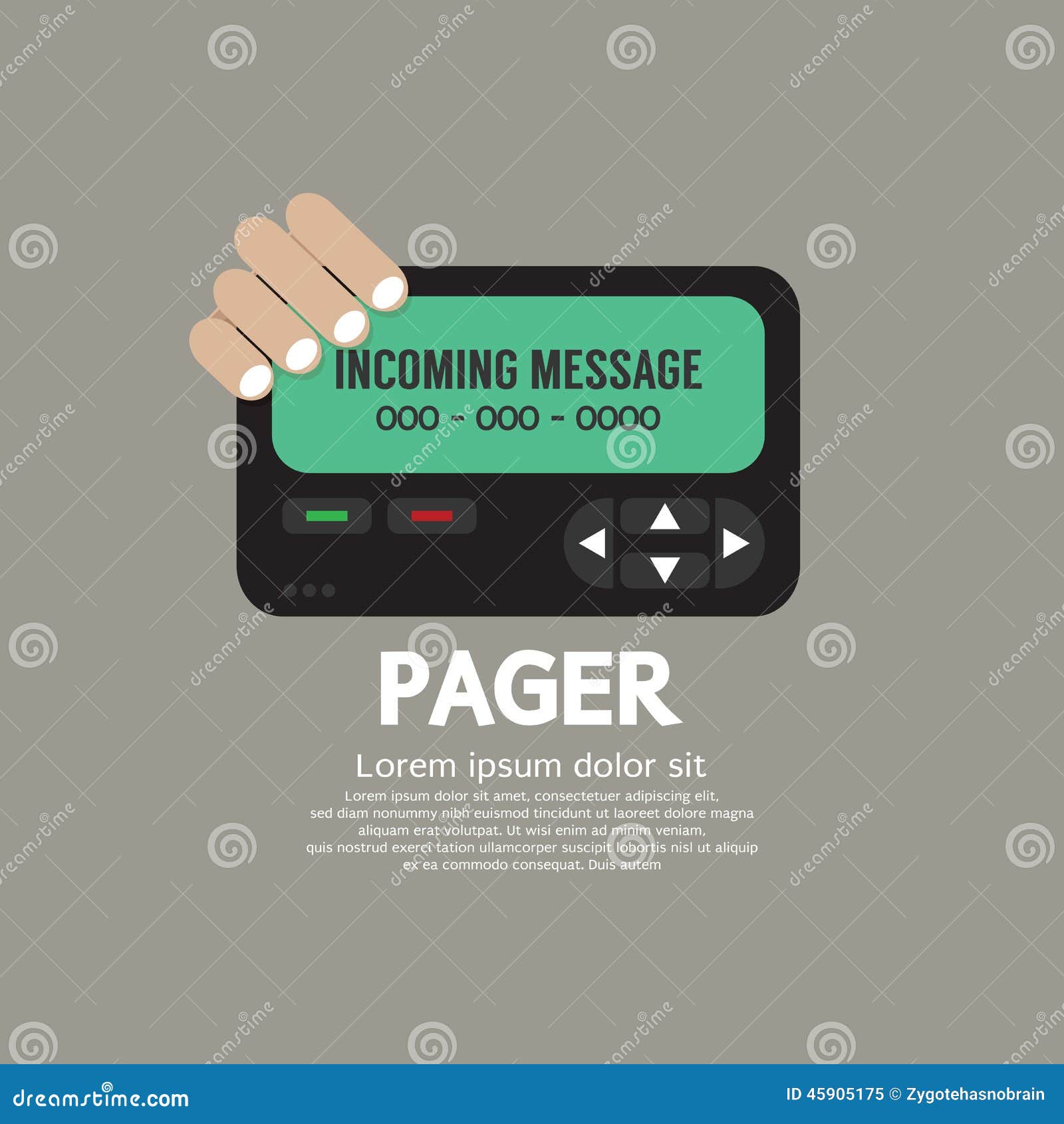 Pager the Old Wireless Telecommunication Technology Stock Vector ...