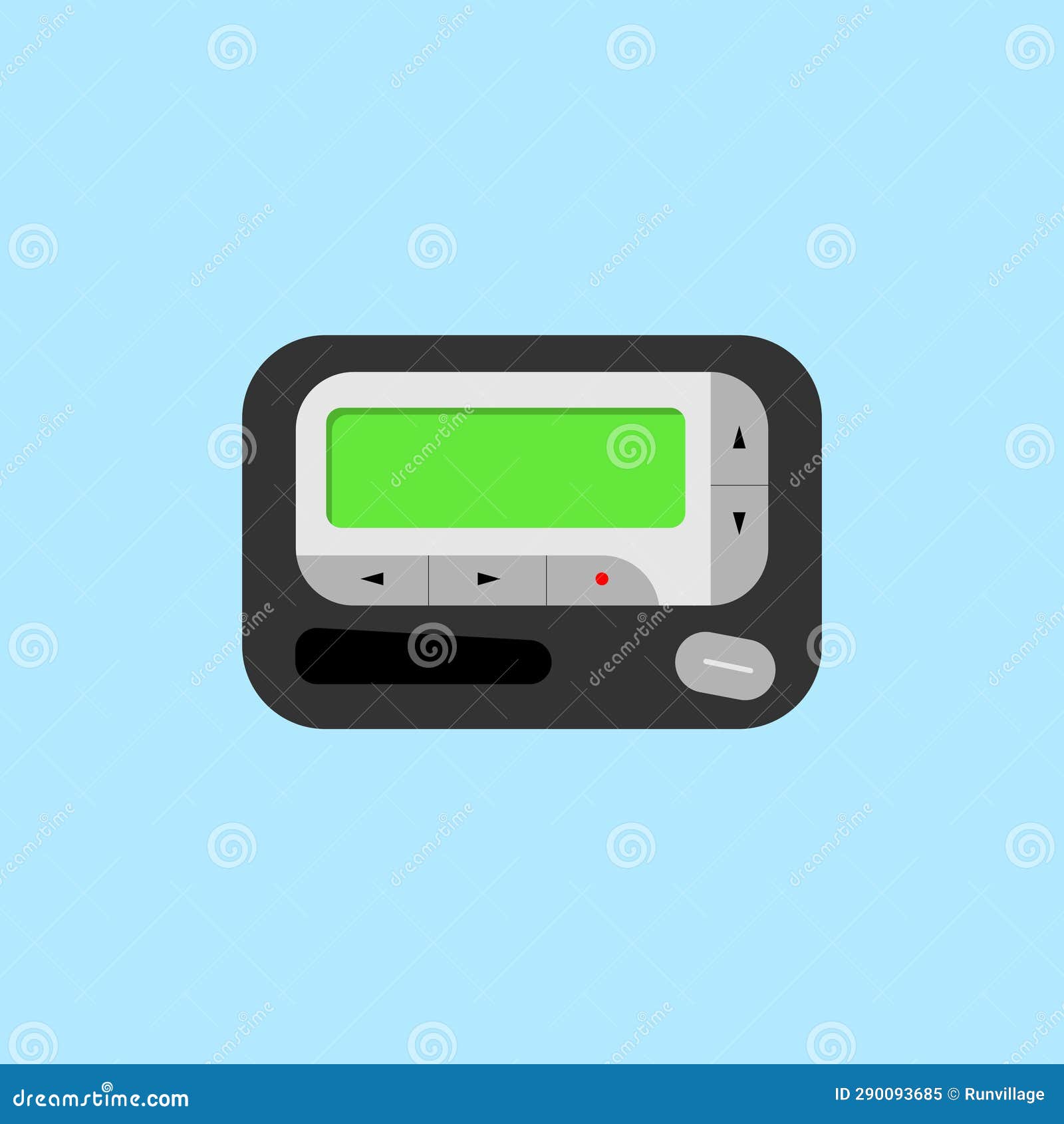 Pager Retro Telecommunication Device From 90s Stock Vector
