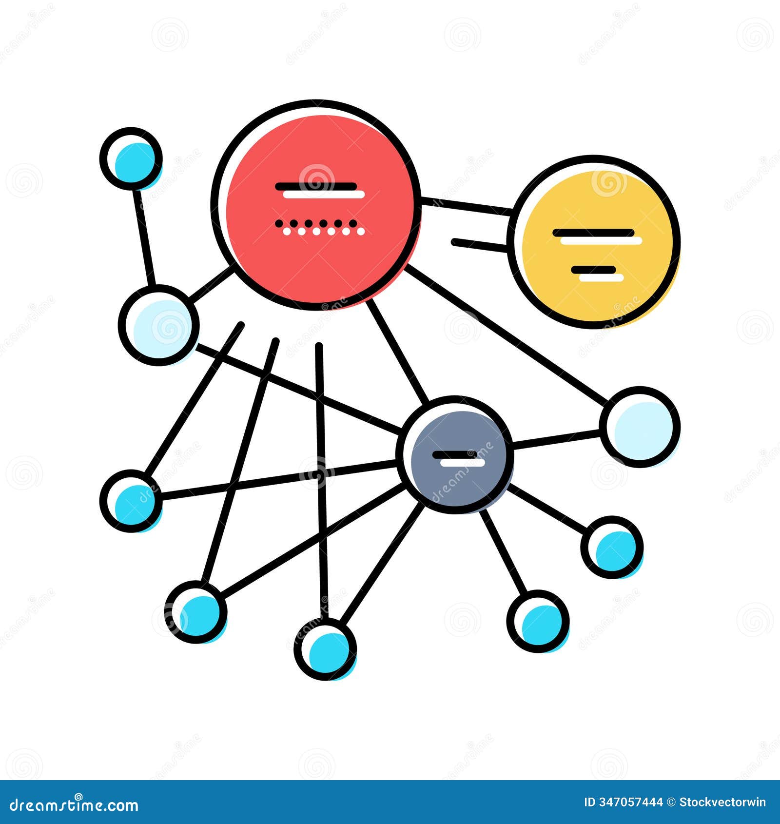 Pagerank Algorithm Color Icon Vector Illustration Stock Illustration ...