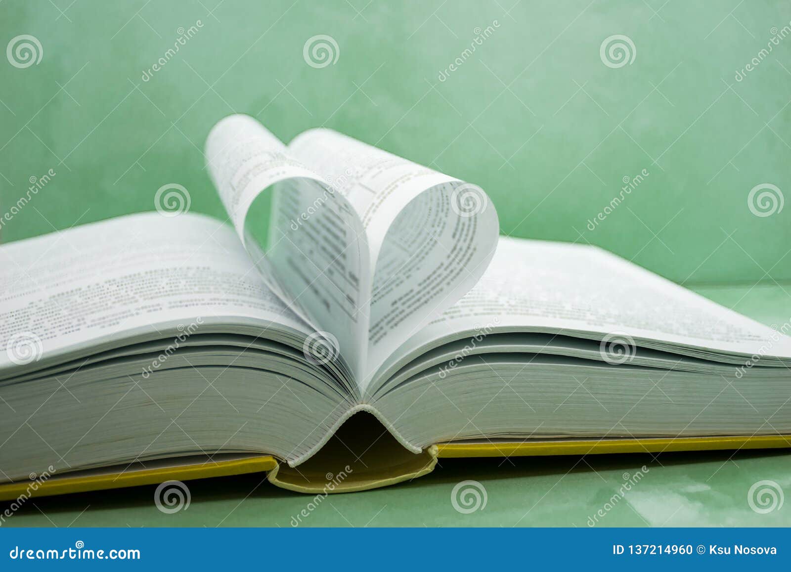 Pages of a Book Curved into a Heart Shape Stock Photo - Image of open ...