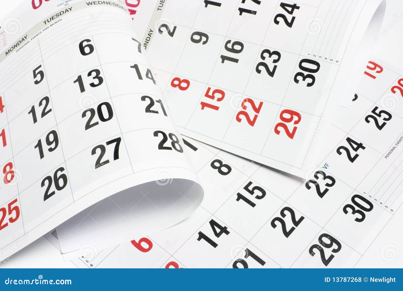 Pages of Calendar stock photo. Image of studio, holiday - 13787268