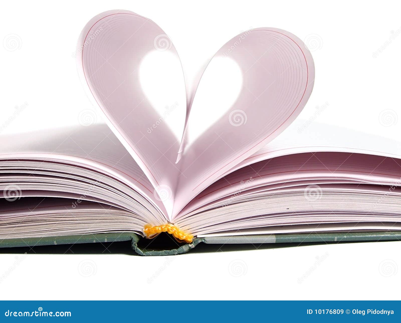 Pages of Diary Curved into Heart Stock Image - Image of affectionate ...