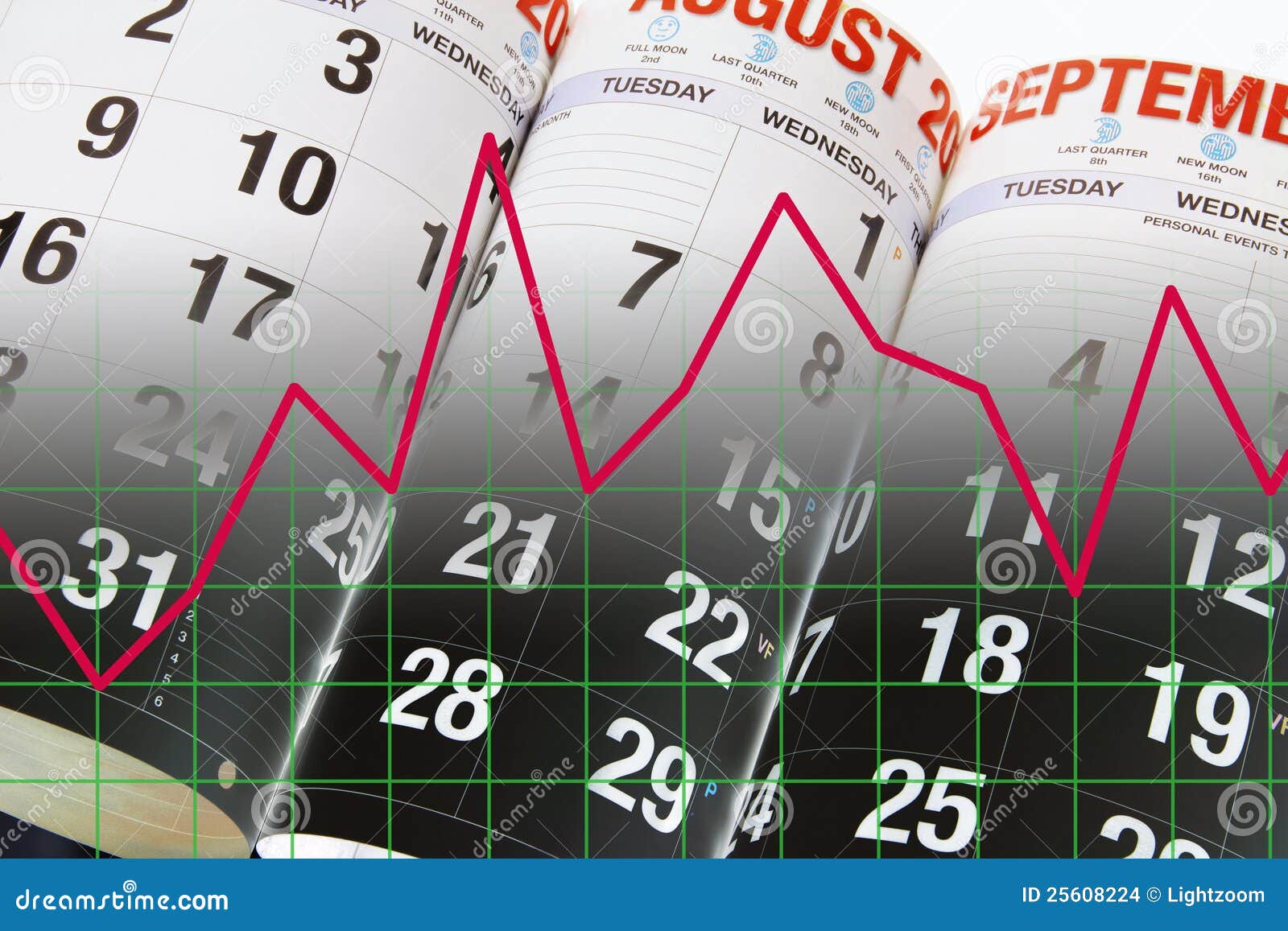 Pages Et Graphique De Calendrier Photo stock - Image du jours, durée ...