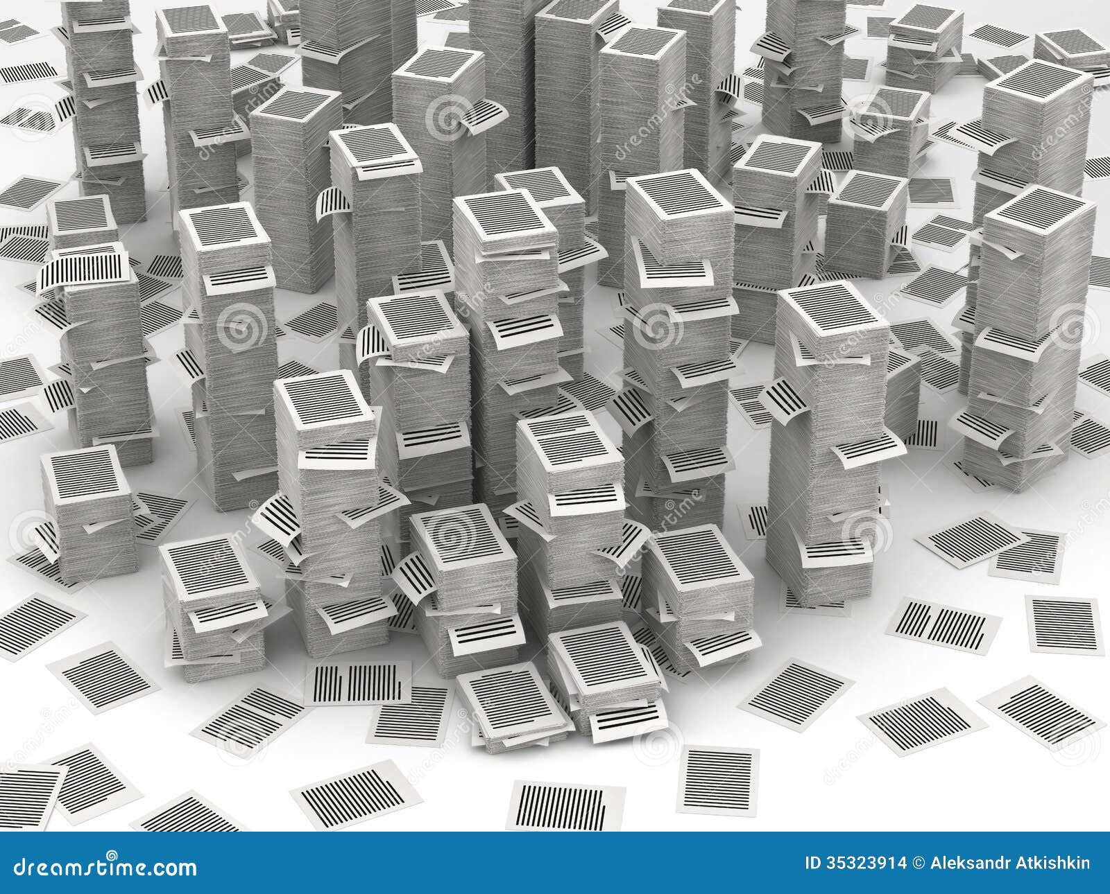 Pages Paper Stacks 3d Isometry Stock Illustration - Illustration of ...