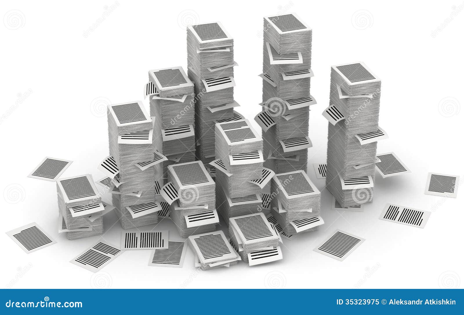 Pages Paper Stacks 3d Isometry Stock Illustration - Illustration of ...