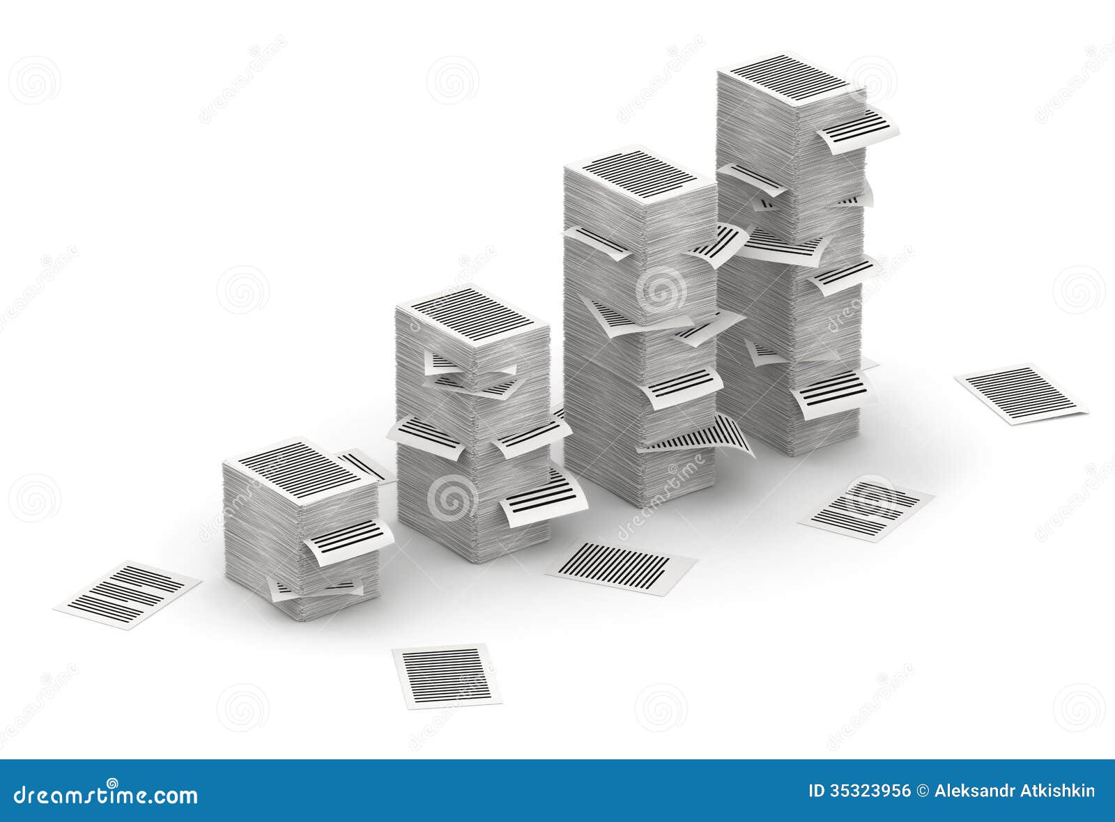 Pages Paper Stacks 3d Isometry Stock Illustration - Illustration of ...