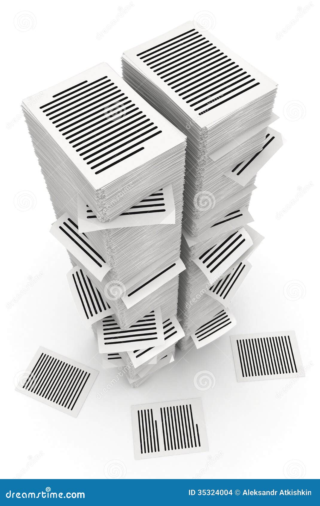 Pages Paper Stacks 3d Isometry Stock Illustration - Illustration of ...
