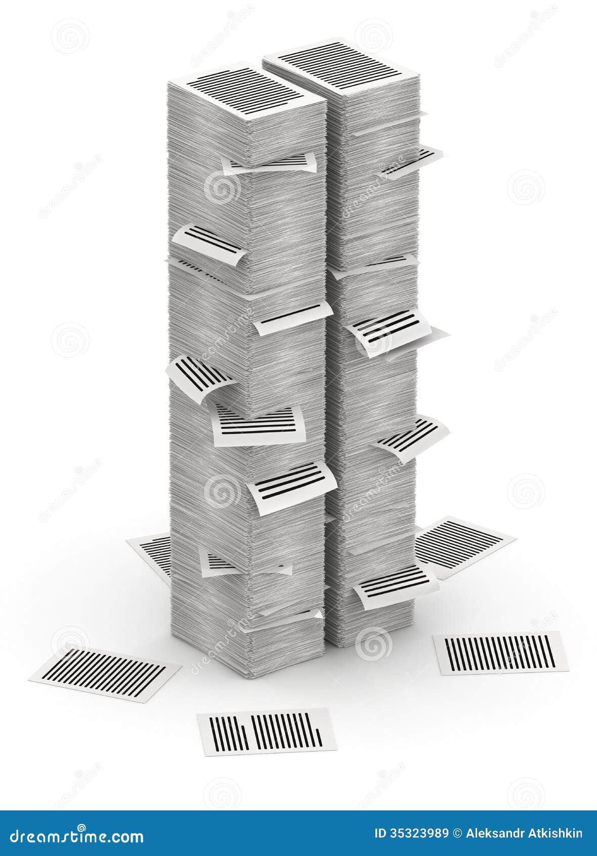 Pages Paper Stacks 3d Isometry Stock Illustration - Illustration of ...