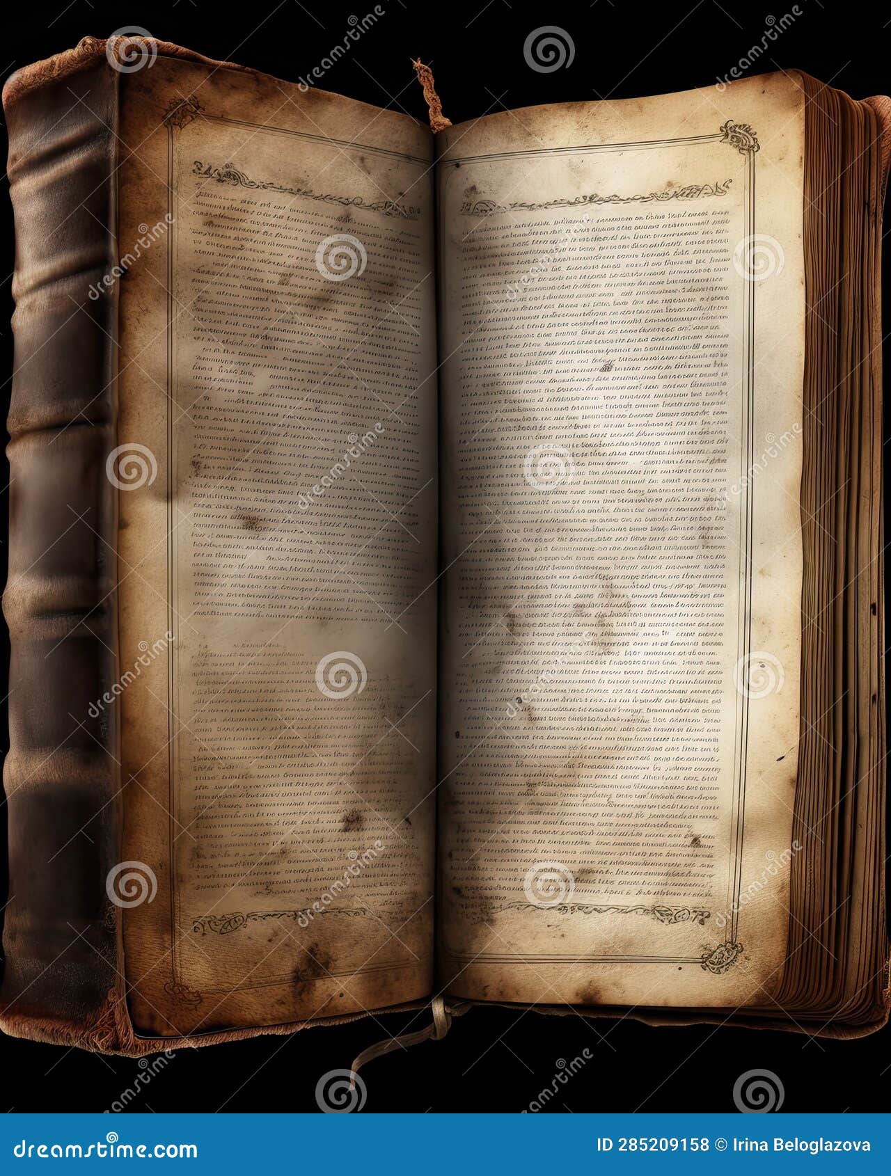 Pages of a very old book stock illustration. Illustration of ...