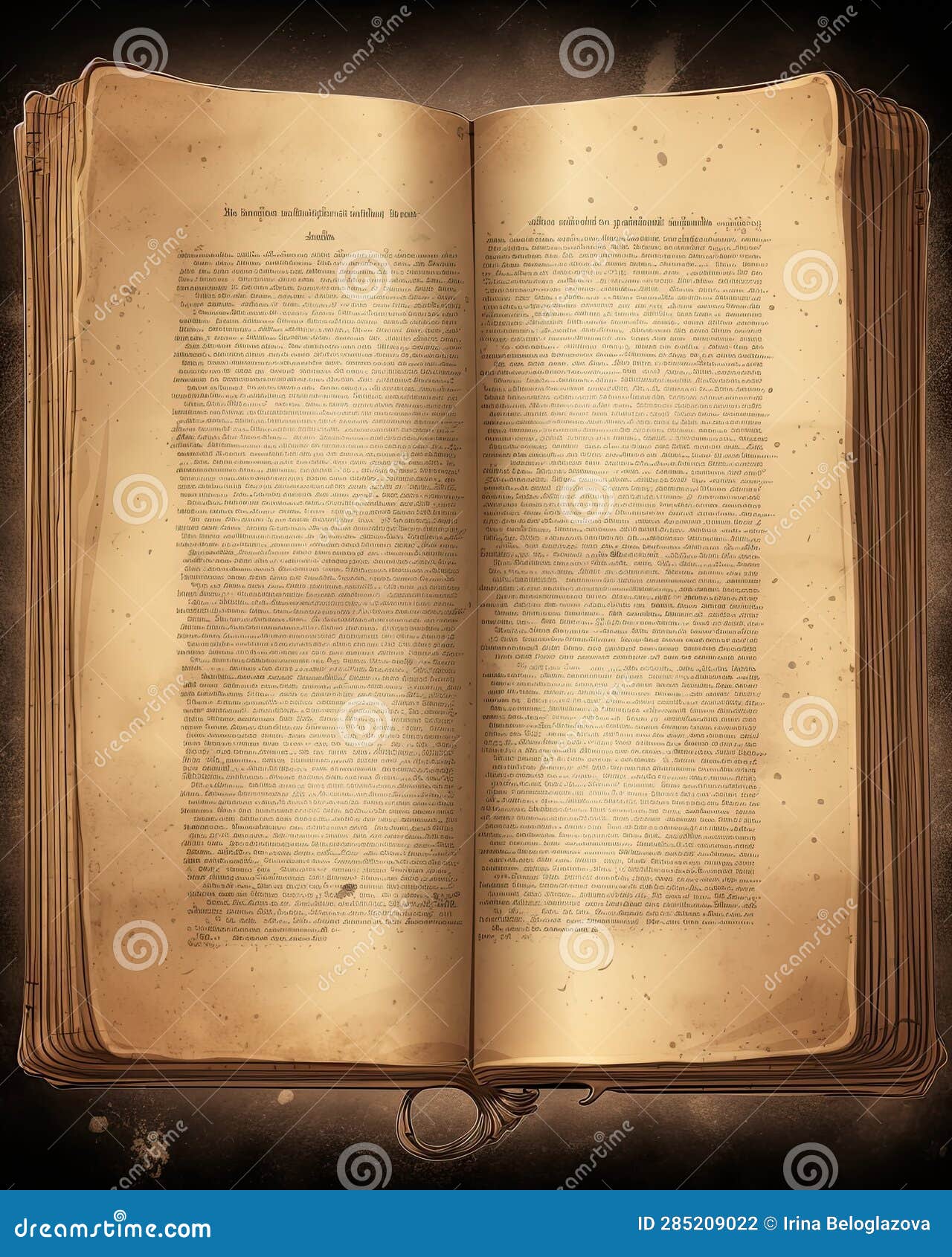 Pages of a very old book stock illustration. Illustration of medieval ...