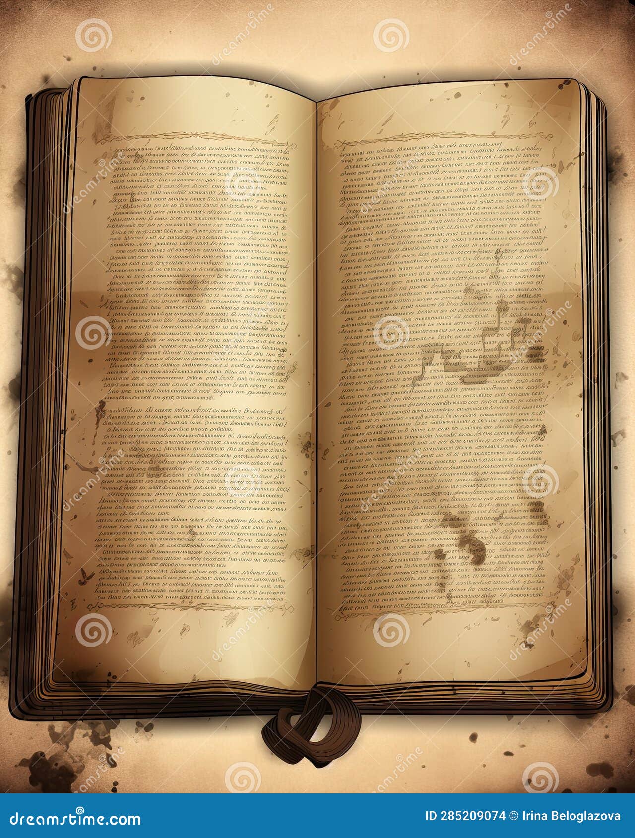 Pages of a very old book stock illustration. Illustration of archive ...