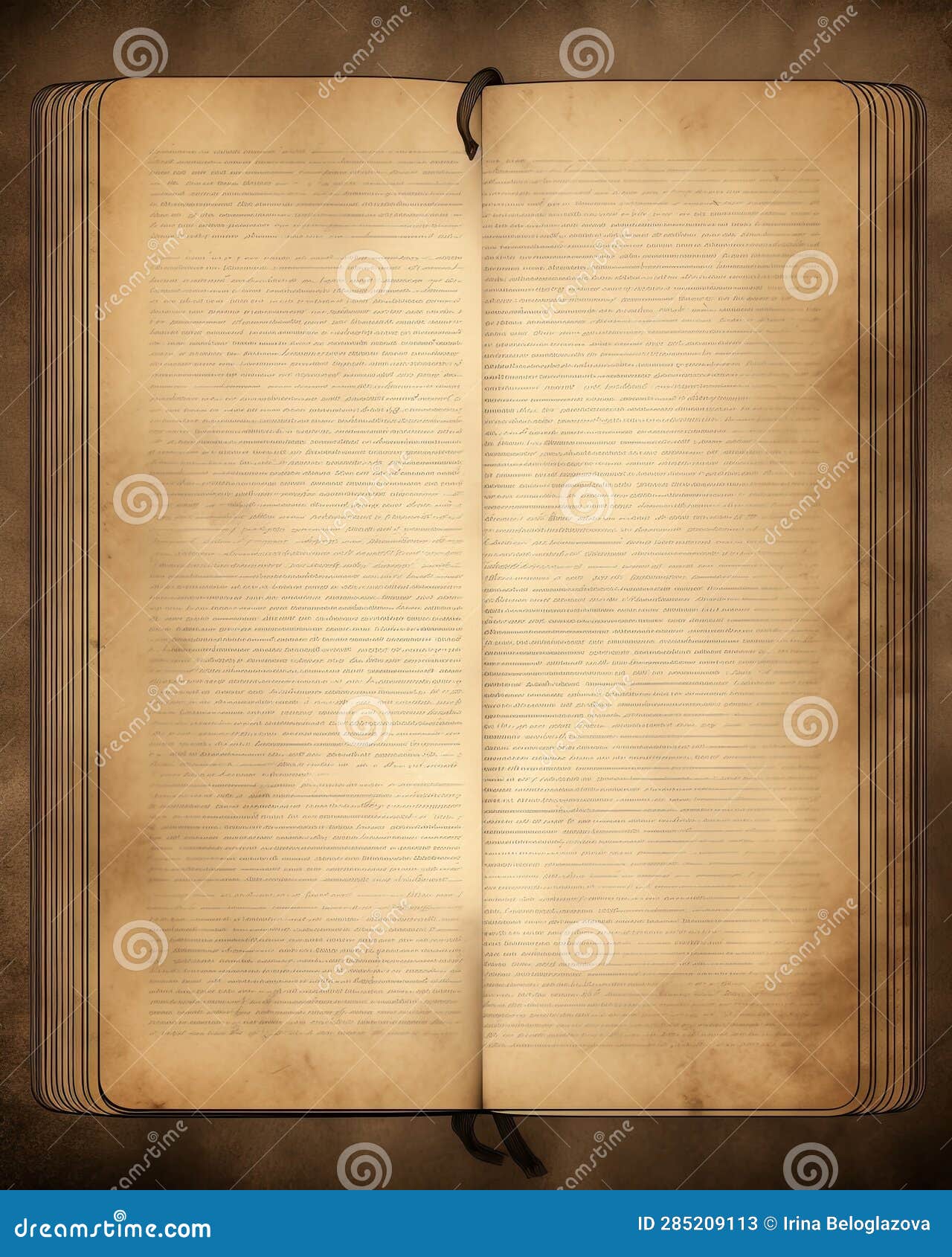 Pages of a very old book stock illustration. Illustration of binding ...