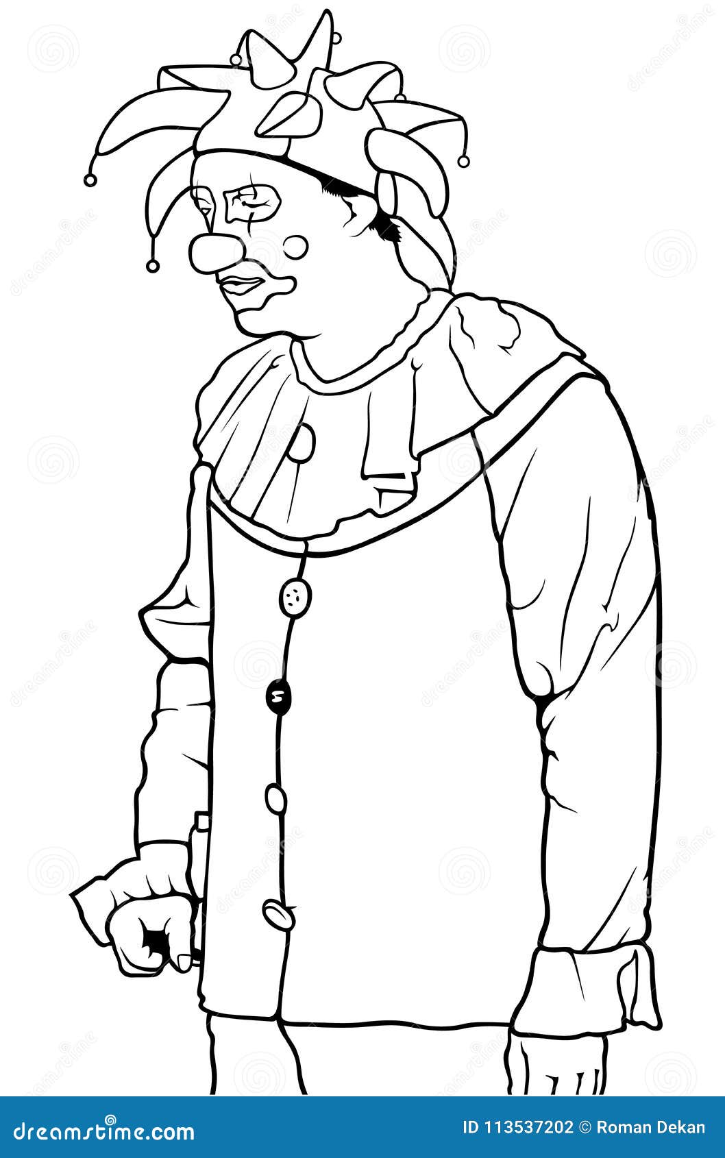 Pagliaccio Bianco E Nero Illustrazioni, Vettoriali E Clipart Stock ...